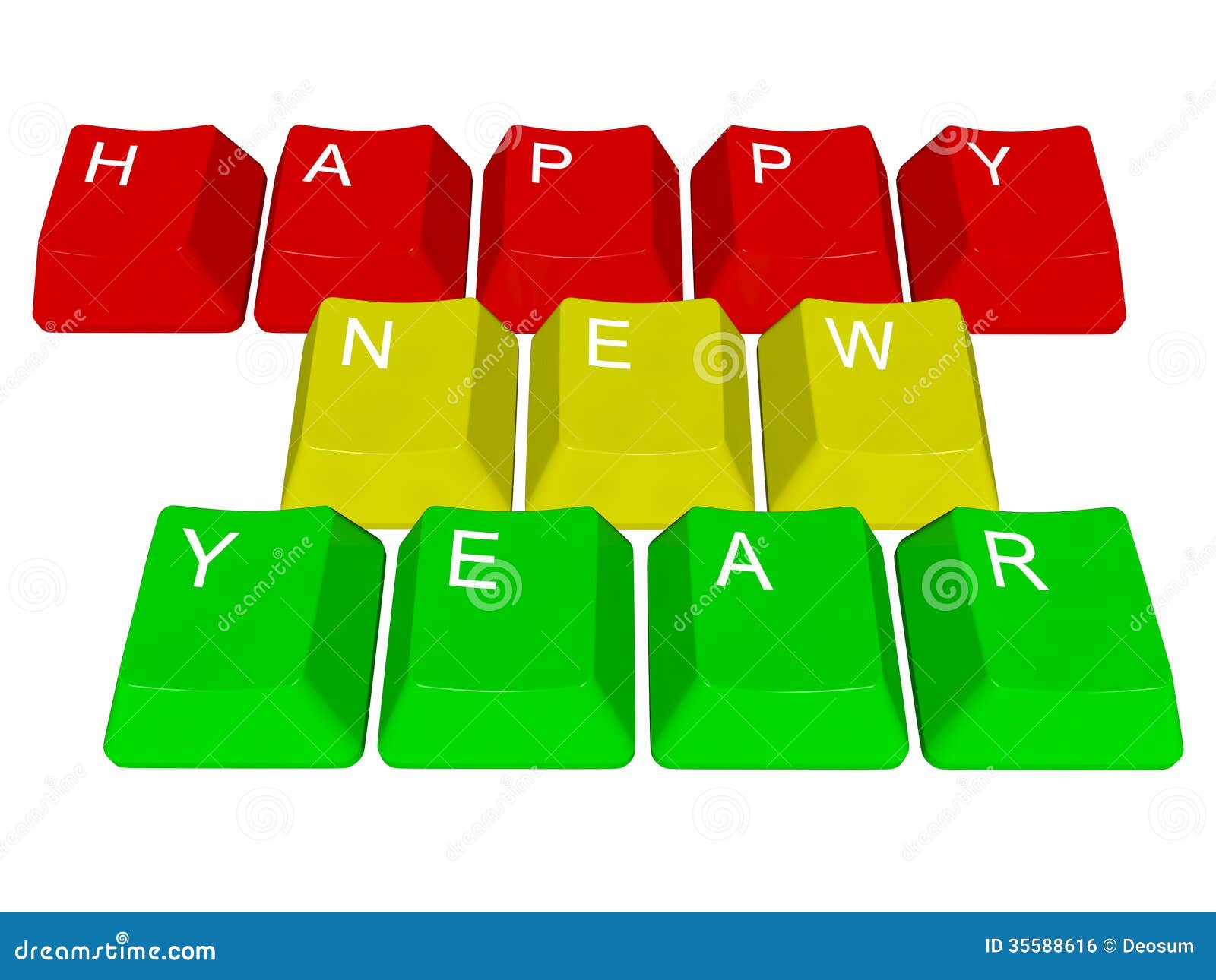 Happy New Year pc keys stock illustration. Illustration of button ...