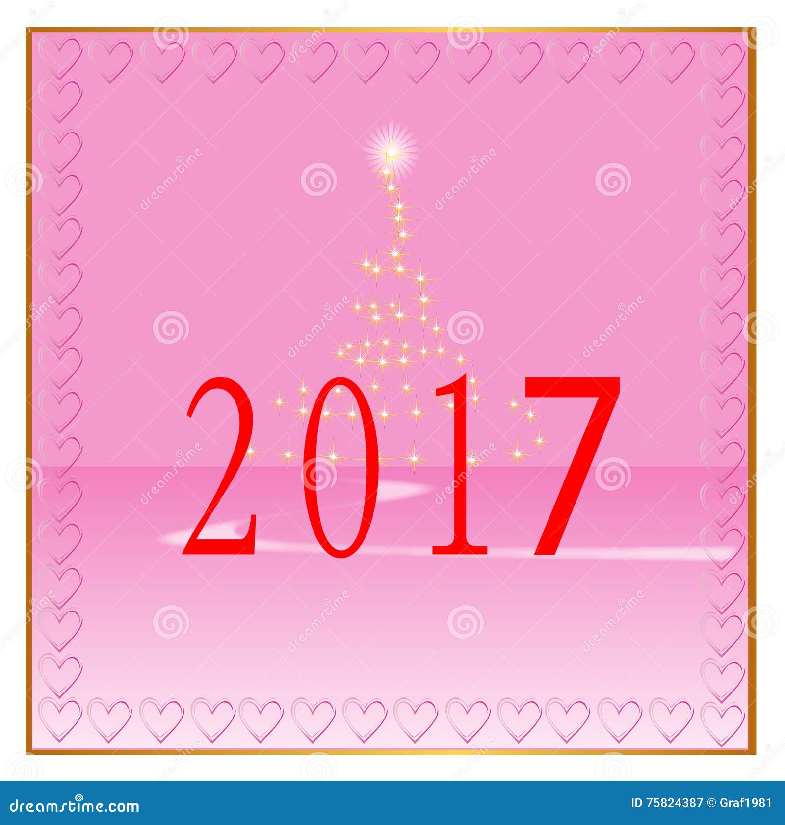 Happy New Year 2017 Pink Background Stock Vector - Illustration of text ...
