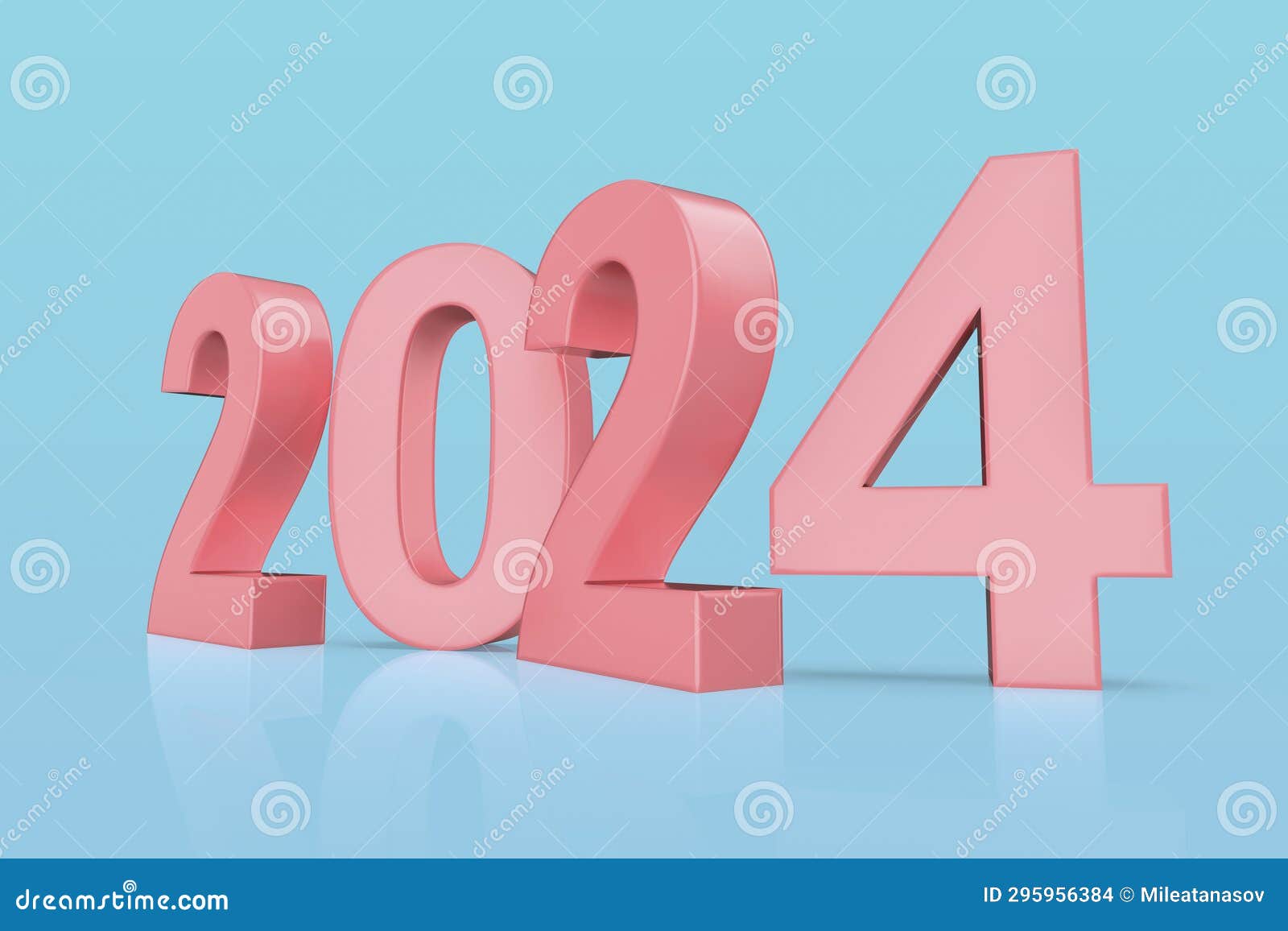 Happy New Year 2024 with Pink Numbers Stock Illustration - Illustration ...