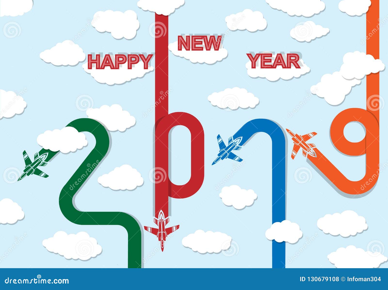 2016 HAPPY NEW YEAR PLANE stock illustration. Illustration of january ...