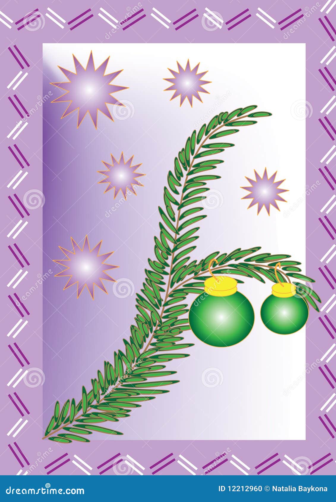 Happy New Year postcard stock illustration. Illustration of branch ...