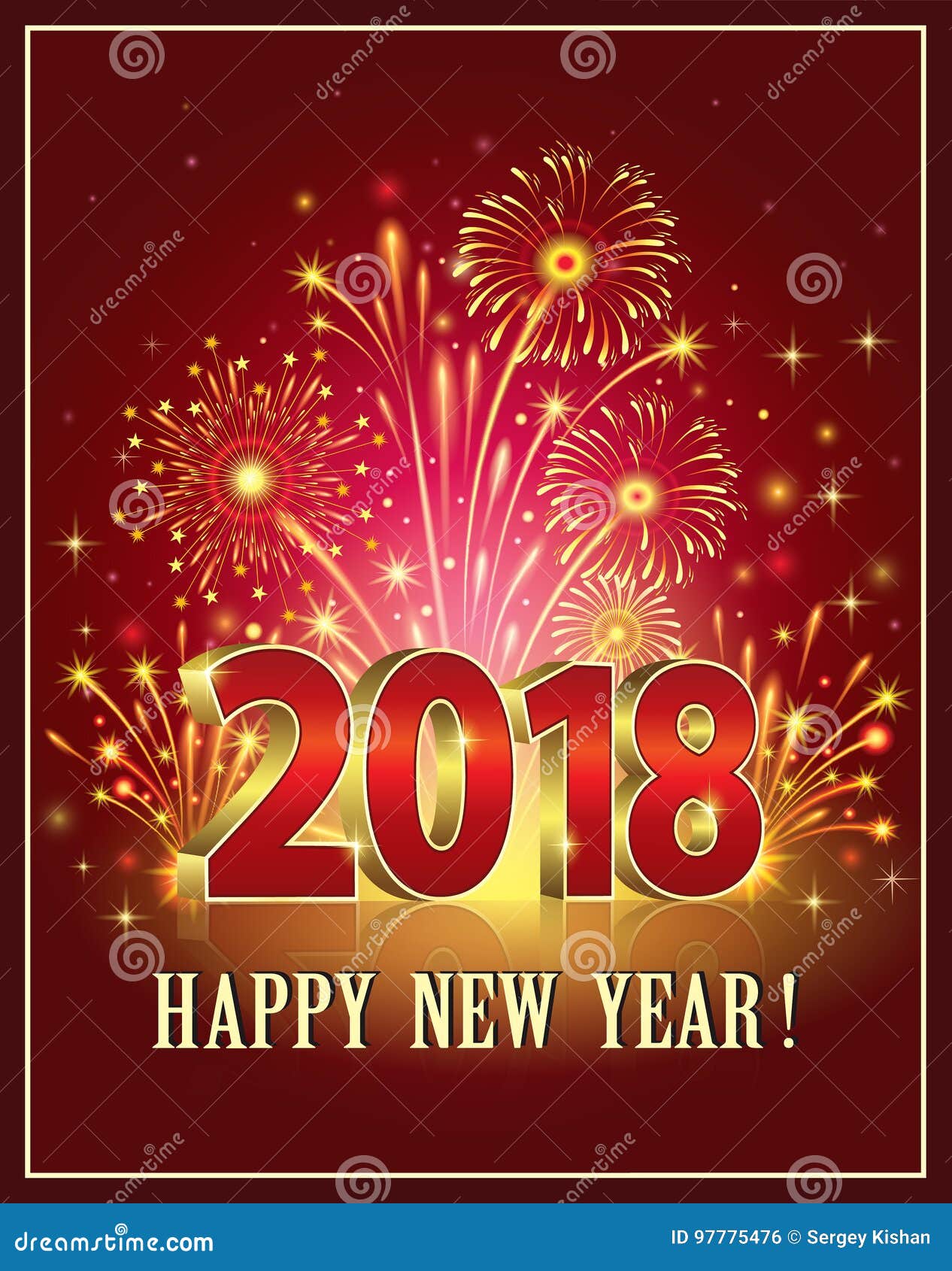 Happy New Year 2018 stock vector. Illustration of celebration - 97775476