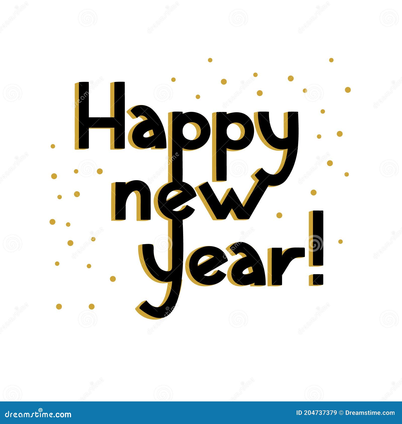 Happy New Year. Postcard with Lettering. Vector Isolated Illustration ...