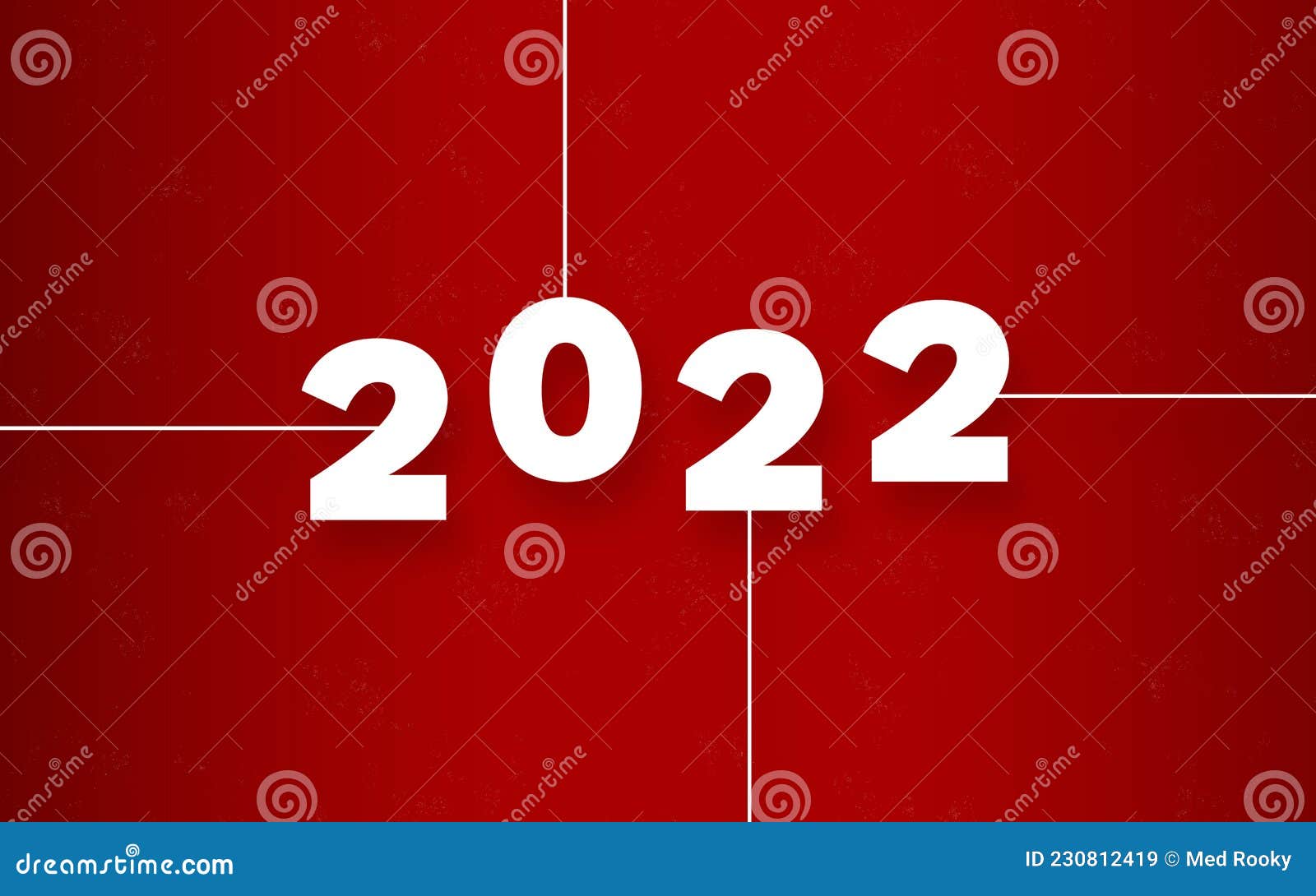 022 Happy New Year Red Decorative Background String Stock Illustration ...