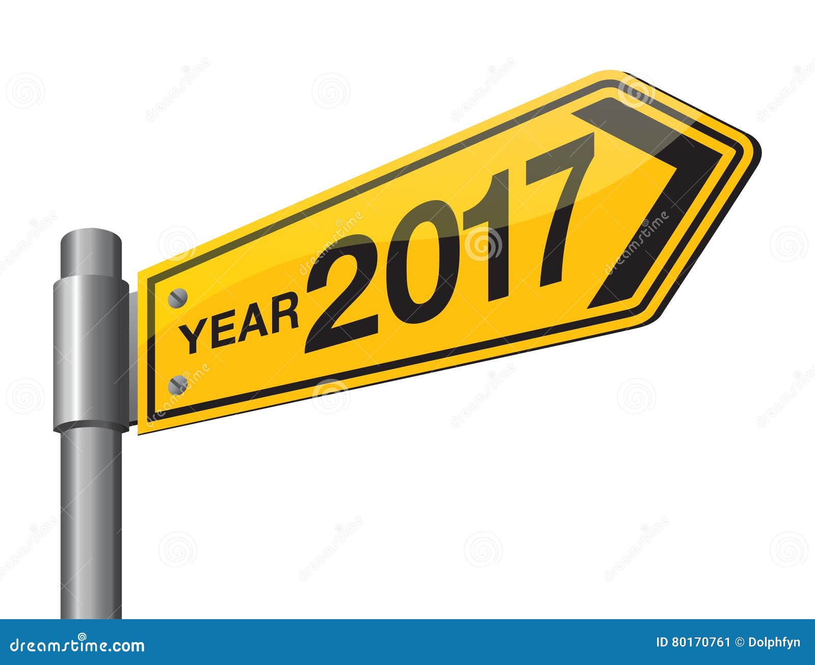 Happy New Year 2017 Road Sign Stock Vector - Illustration of sign, road ...