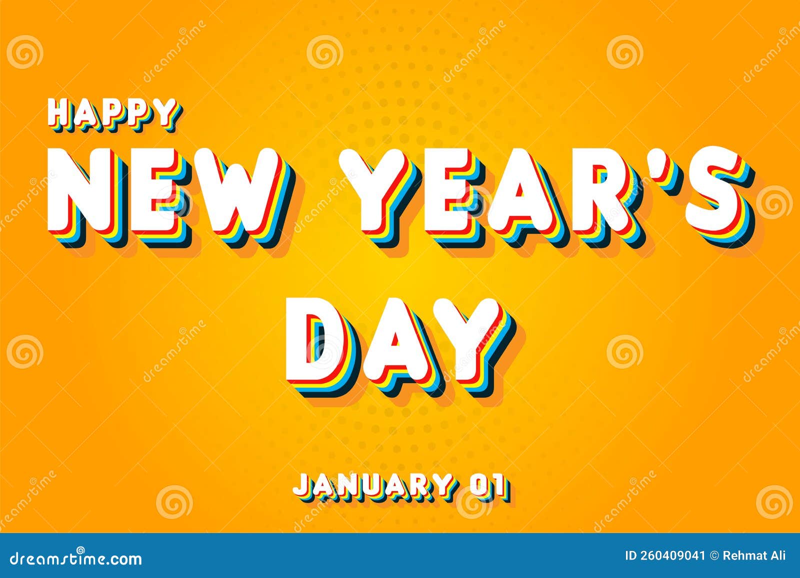 Happy New Year S Day, January 01. Calendar of January Retro Text Effect ...