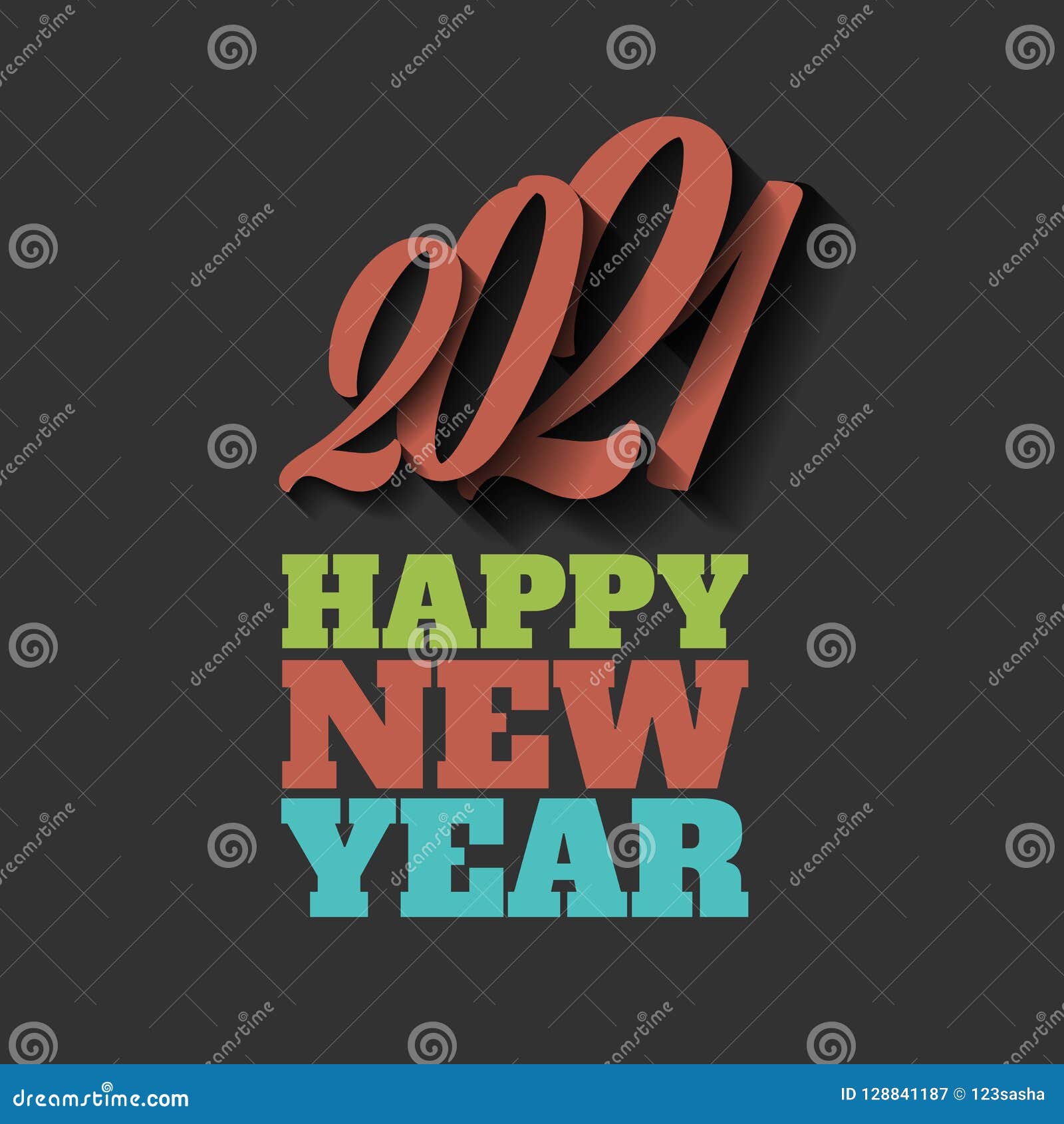 Happy New Year 2021 Sign on the Black Background Stock Vector ...