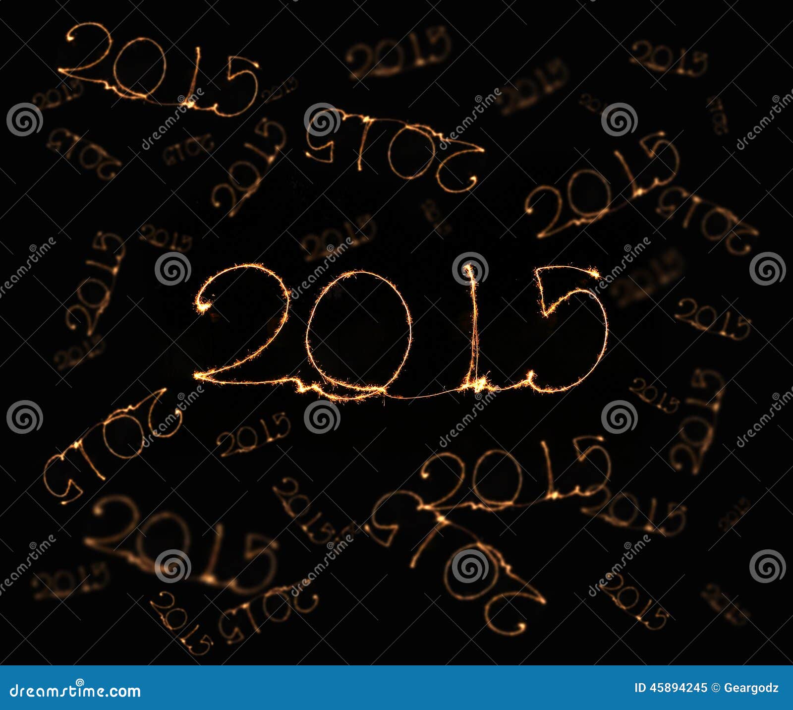 Happy New Year - 2015 Sparkler Stock Image - Image of explosion ...