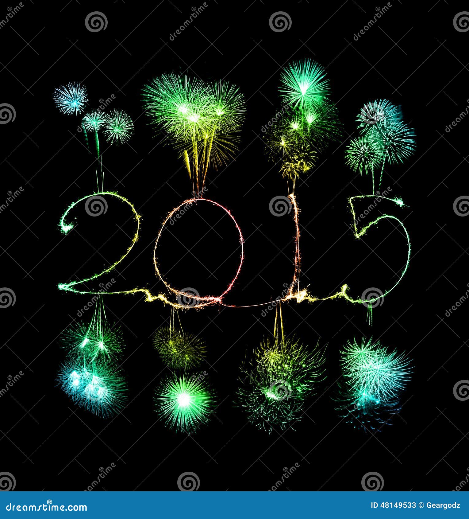 Happy New Year - 2015 Sparkler Stock Image - Image of gold ...