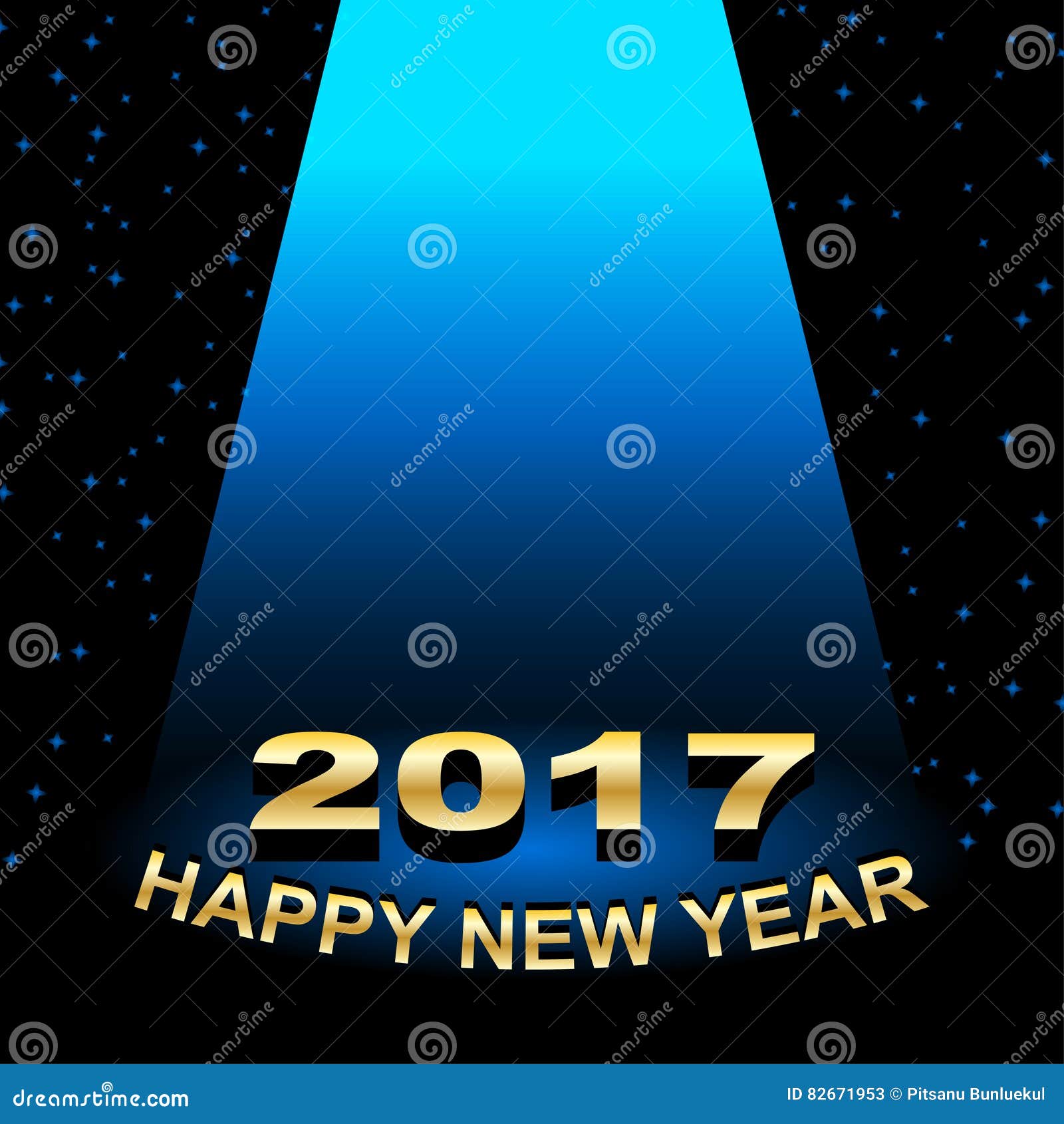 Happy New Year 2017 Spotlight Vector Illustration Stock Vector ...