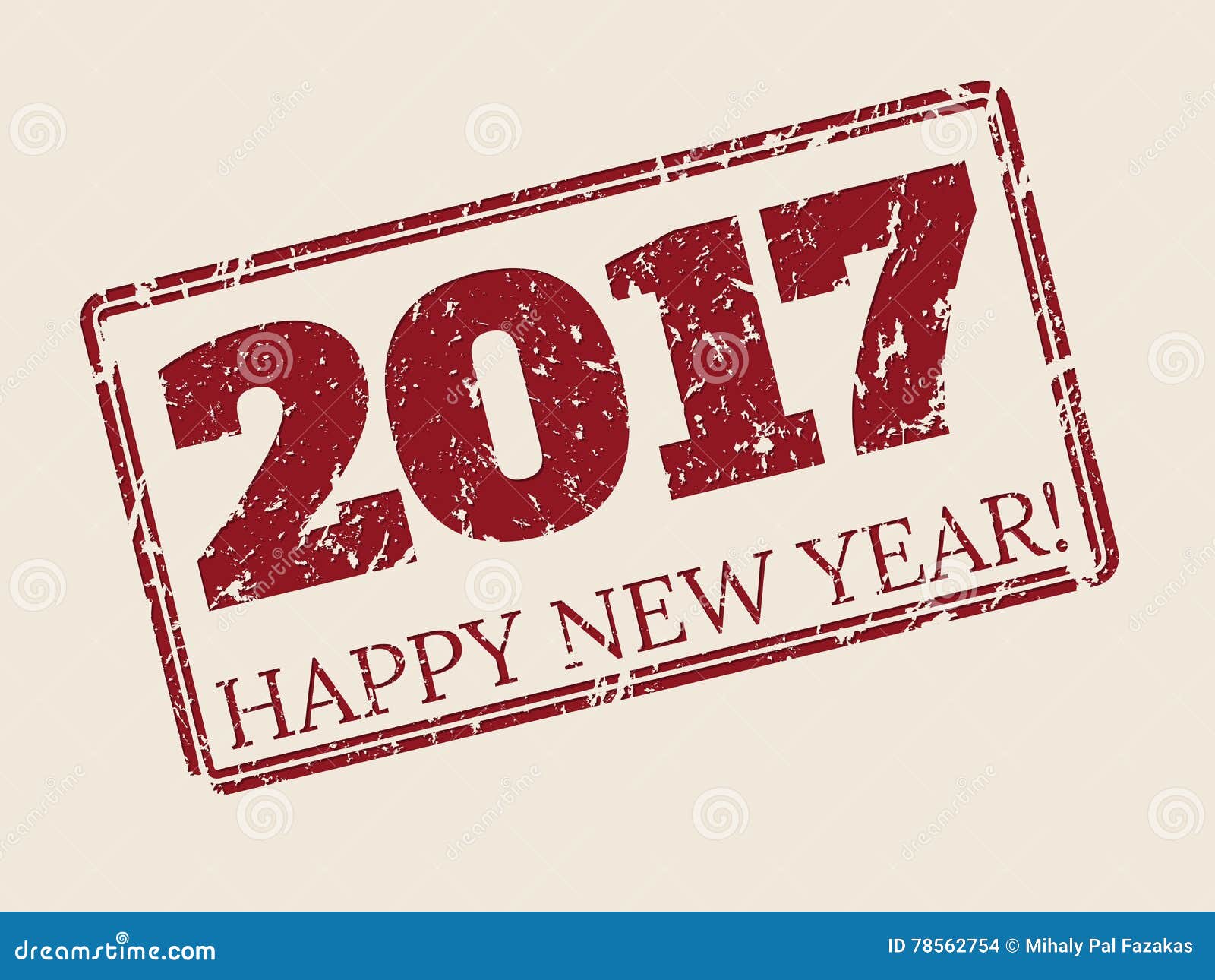 Happy New Year 2017 Stamper Design Stock Vector - Illustration of ...