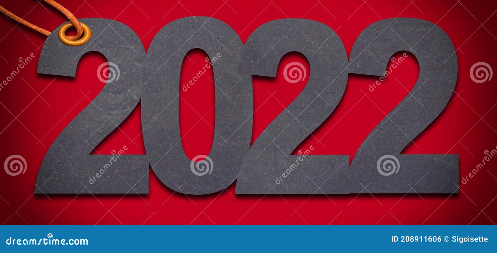 Happy New Year 2022 Tag Concept Isolated on Red Background Stock Photo ...