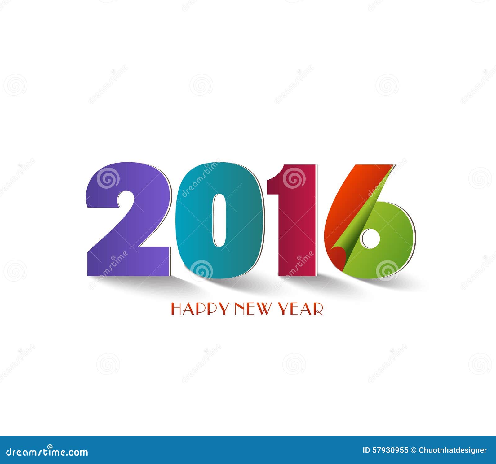 Happy New Year 2016 Text Design Stock Vector - Illustration of ...