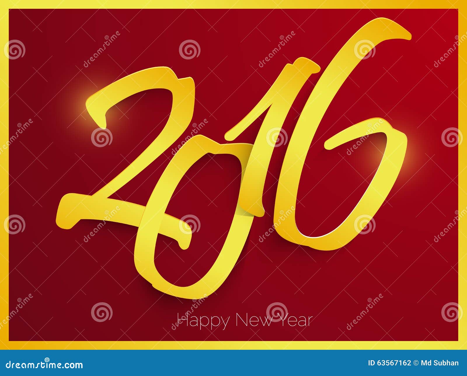 Happy New Year 2016 Text Design Stock Illustration - Illustration of ...