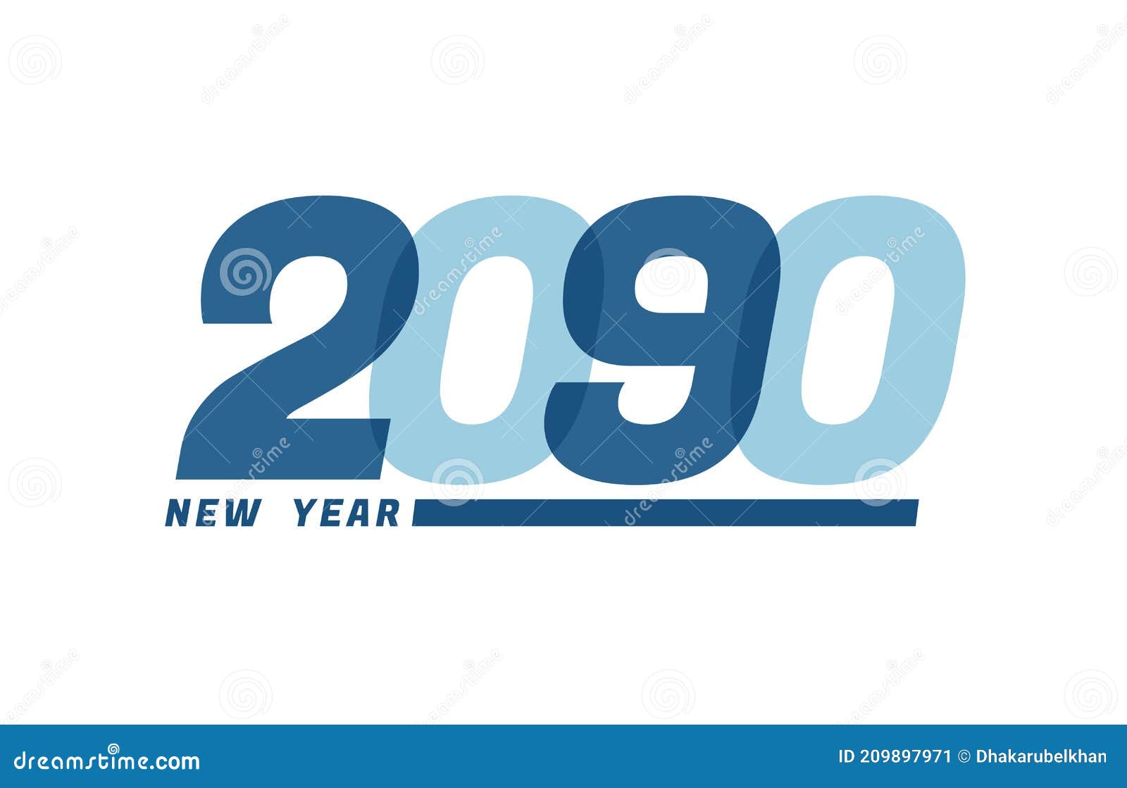 2090 Happy New Year Logo Design, New Year 2090 Modern Design Isolated ...