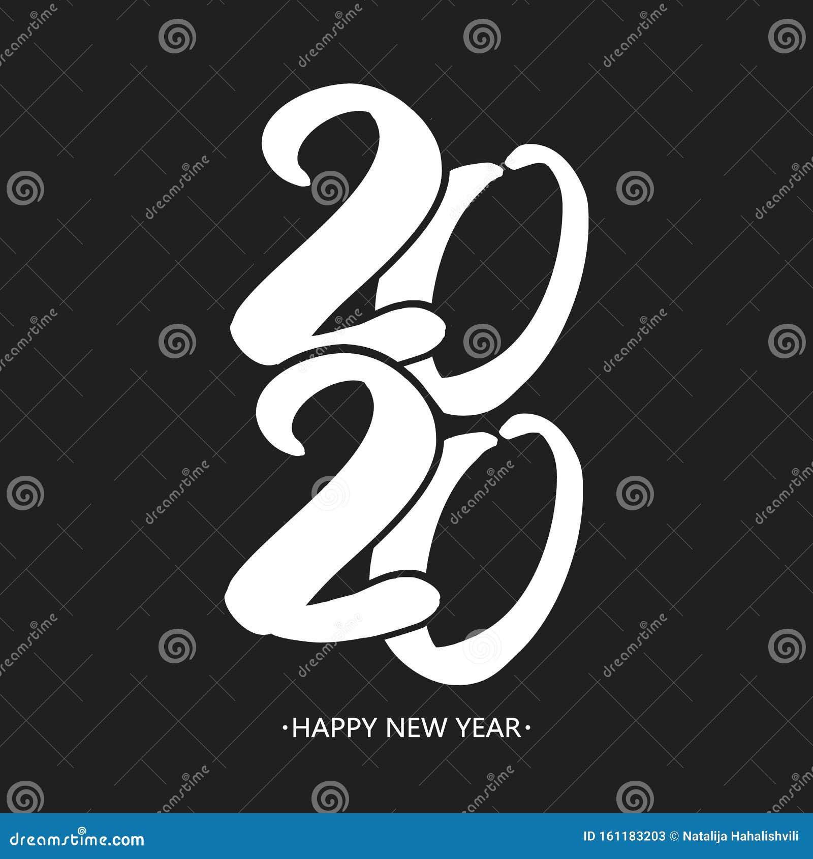 Happy New Year 2020 Text Design Calligraphy Logo, Vector Stock Vector ...