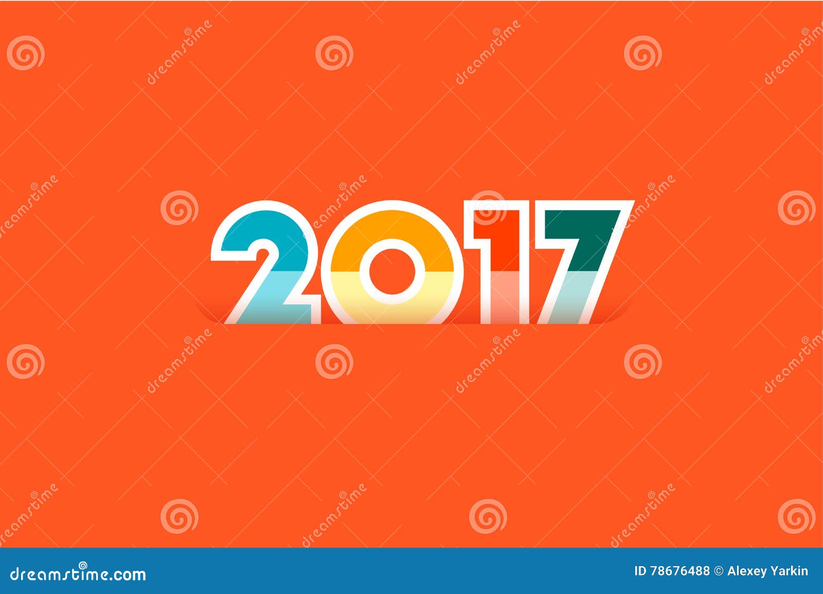 Happy New Year 2017. Text Design. Flat Vector Illustration. Stock ...