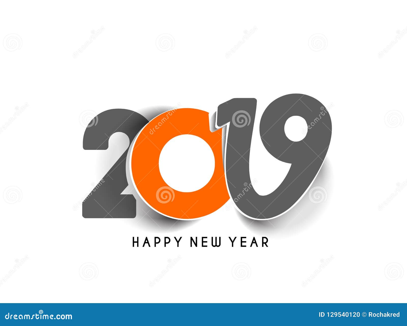Happy New Year 2019 Text Design Patter Stock Vector - Illustration of ...