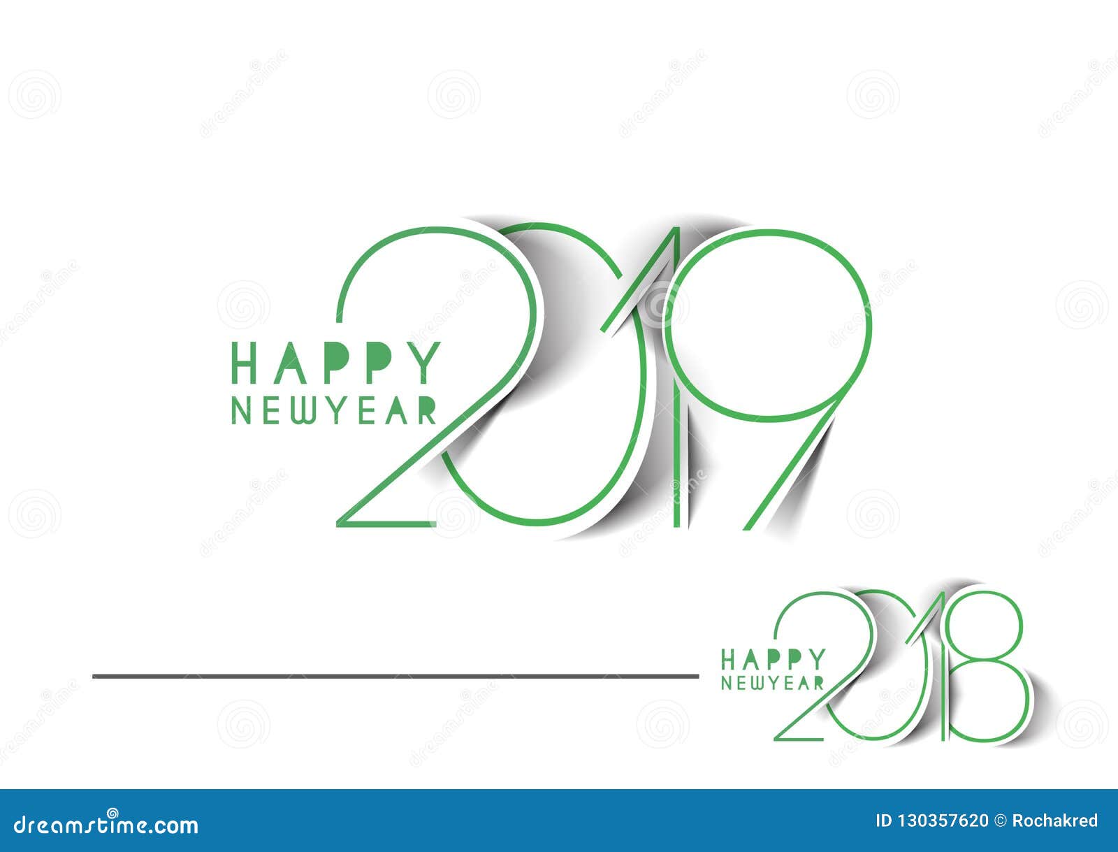 Happy New Year 2019 Text Design Patter Stock Vector - Illustration of ...