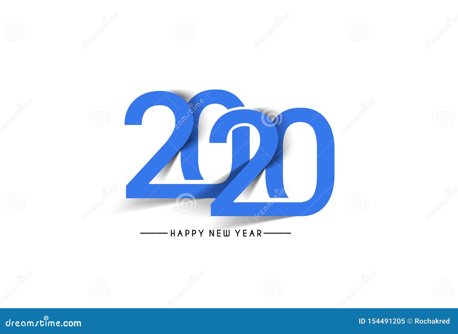 Happy New Year 2020 Text Design Patter Stock Vector - Illustration of ...