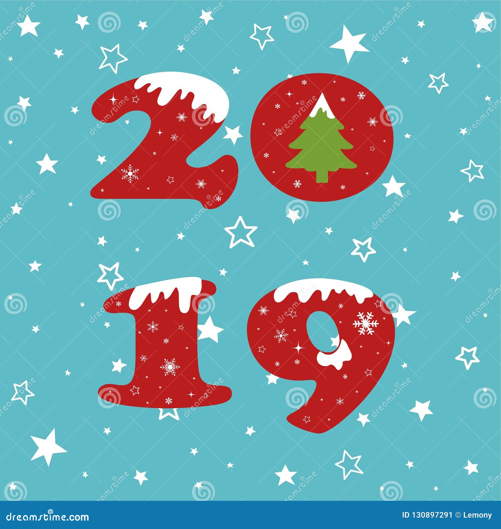 Happy New Year 2019 Text Design Pattern Stock Vector - Illustration of ...