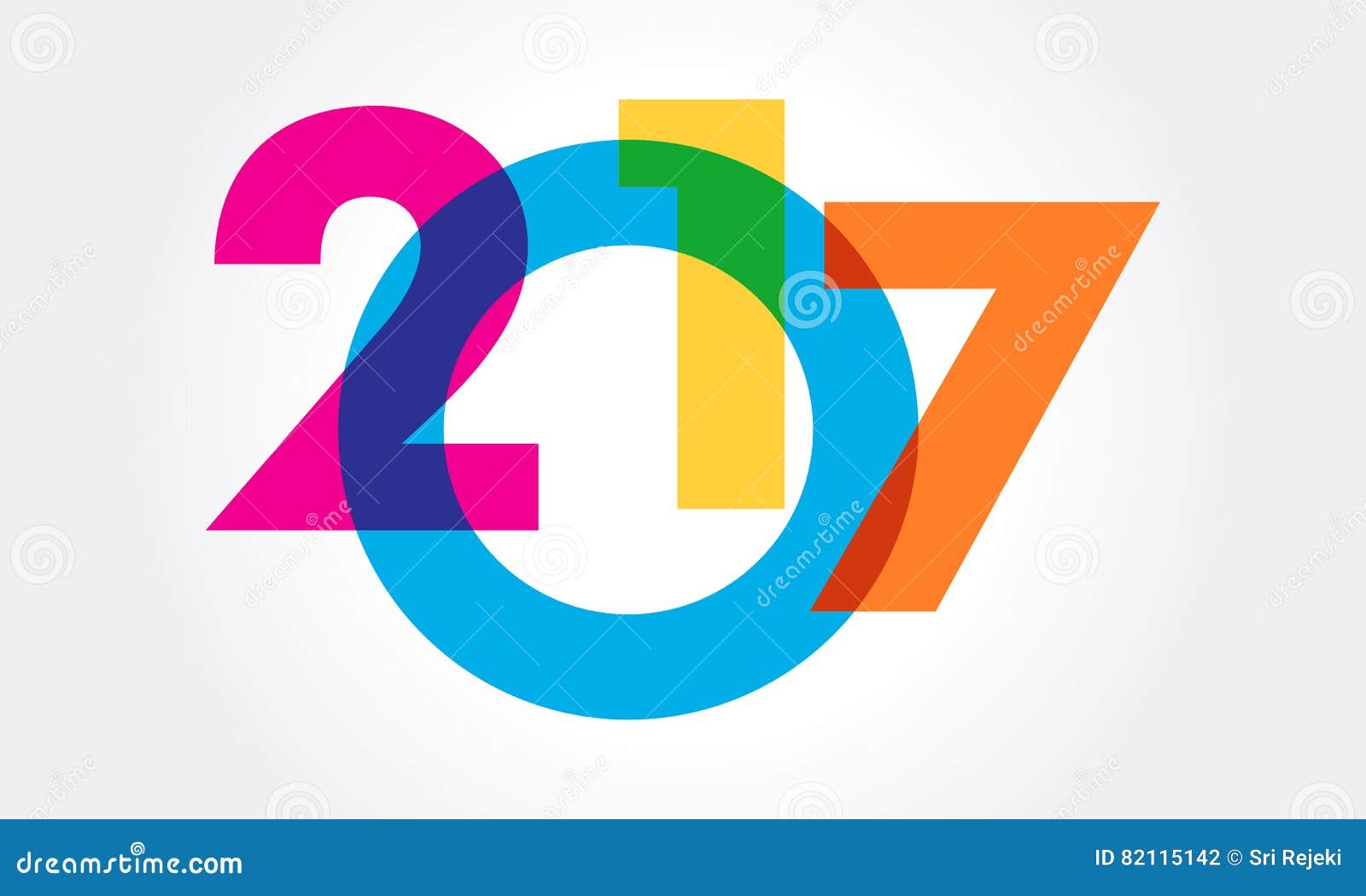 Happy New Year 2017 Text Design Vector Stock Vector - Illustration of ...