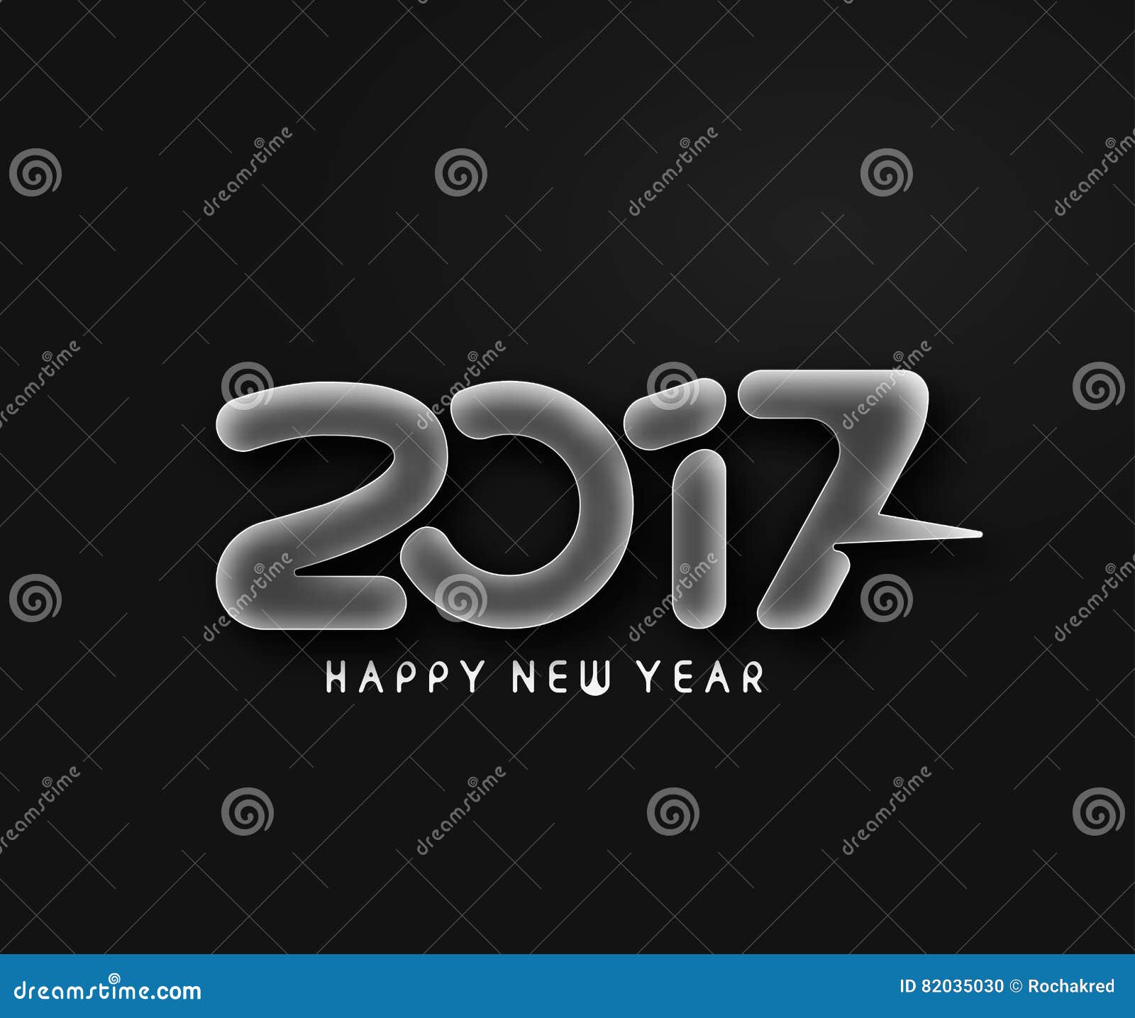 Happy New Year 2017 Text Design Stock Vector - Illustration of ...