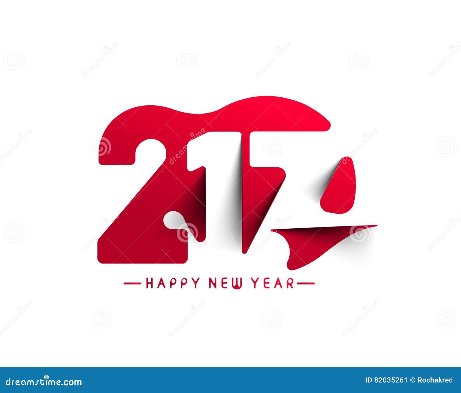 Happy New Year 2017 Text Design Stock Vector - Illustration of january ...