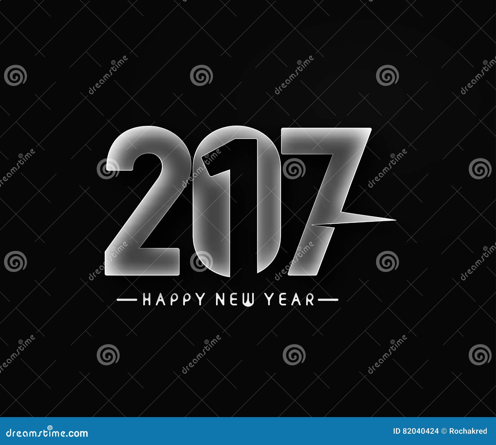 Happy New Year 2017 Text Design Stock Vector - Illustration of ...