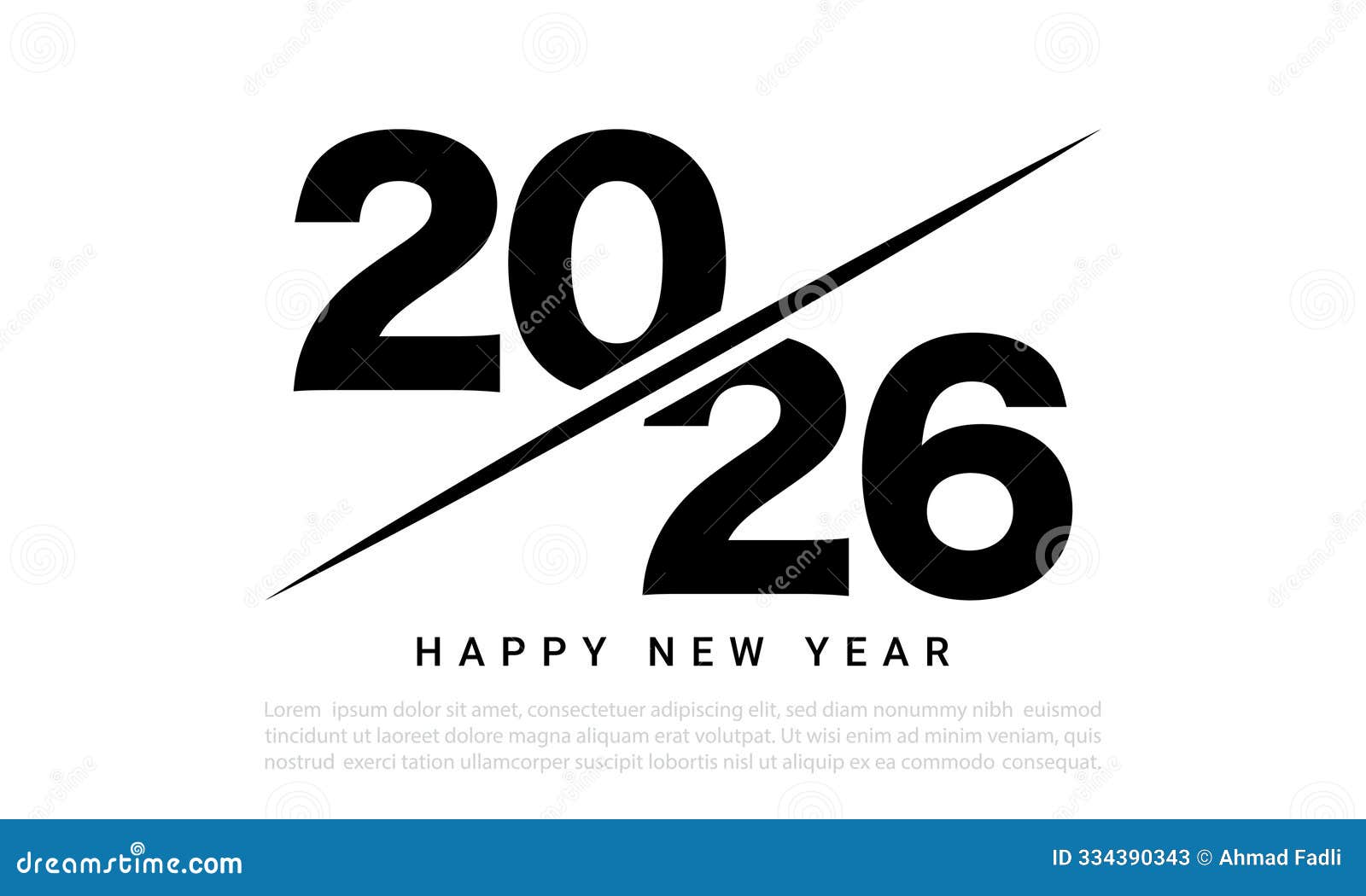 2026 Happy New Year Text Design Vector Stock Illustration ...