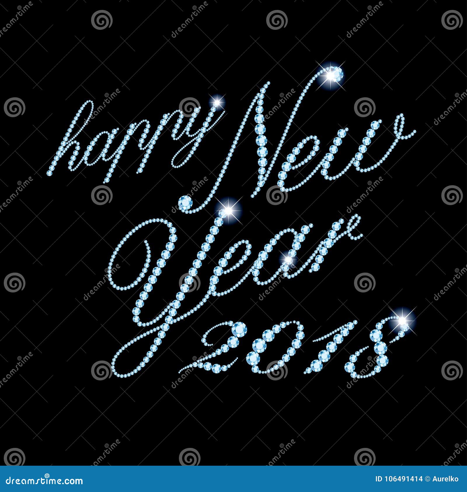 Happy 2018 stock vector. Illustration of decoration - 106491414