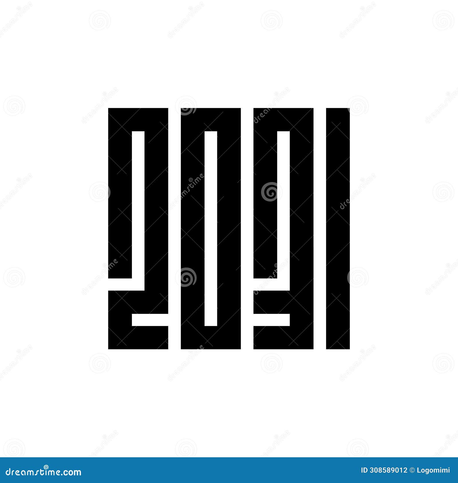 2031 Happy New Year Text Logo Design, Geometric Monogram Logo Vector ...