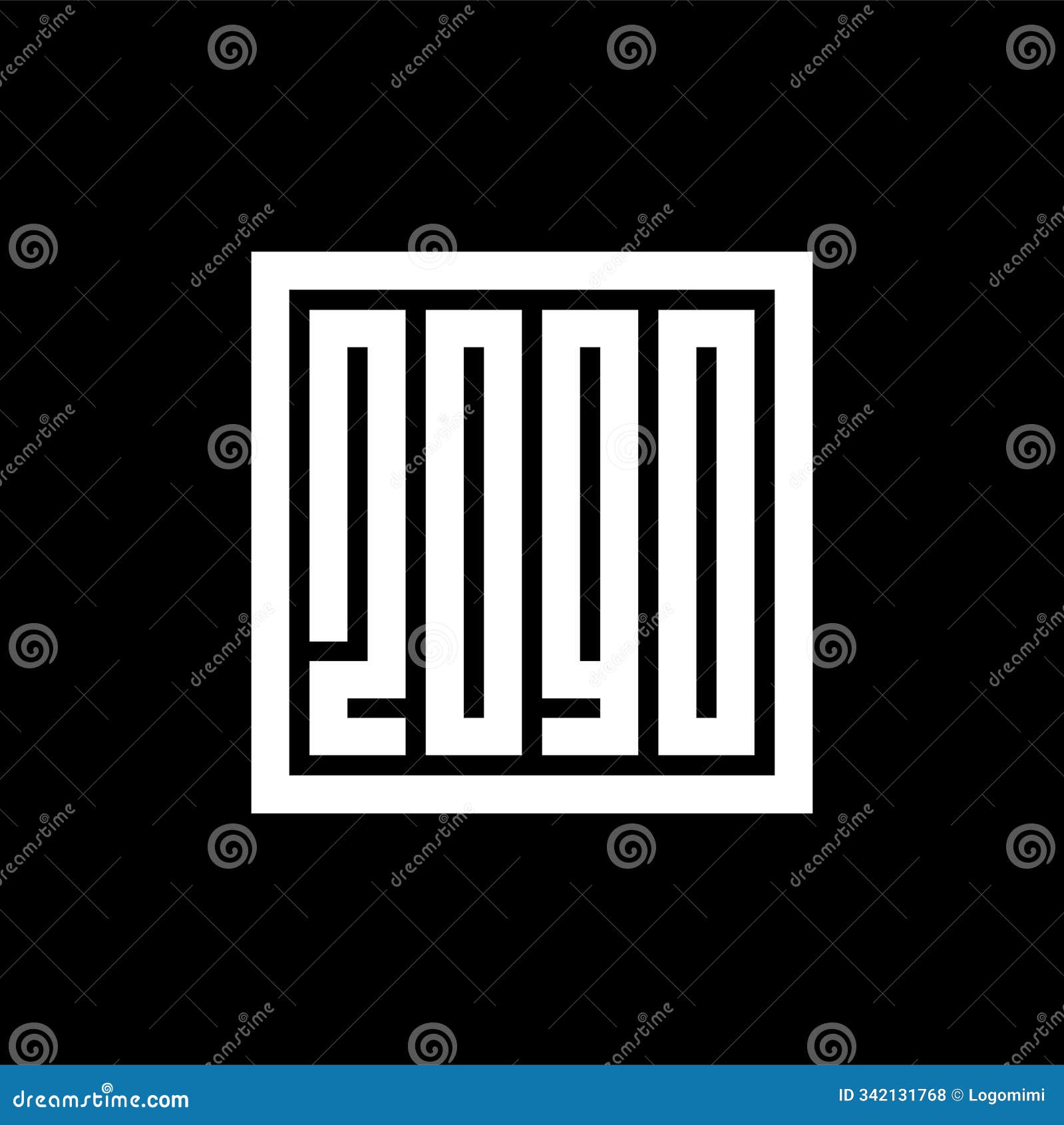 2090 Happy New Year Logo Design, New Year 2090 Modern Design Isolated ...