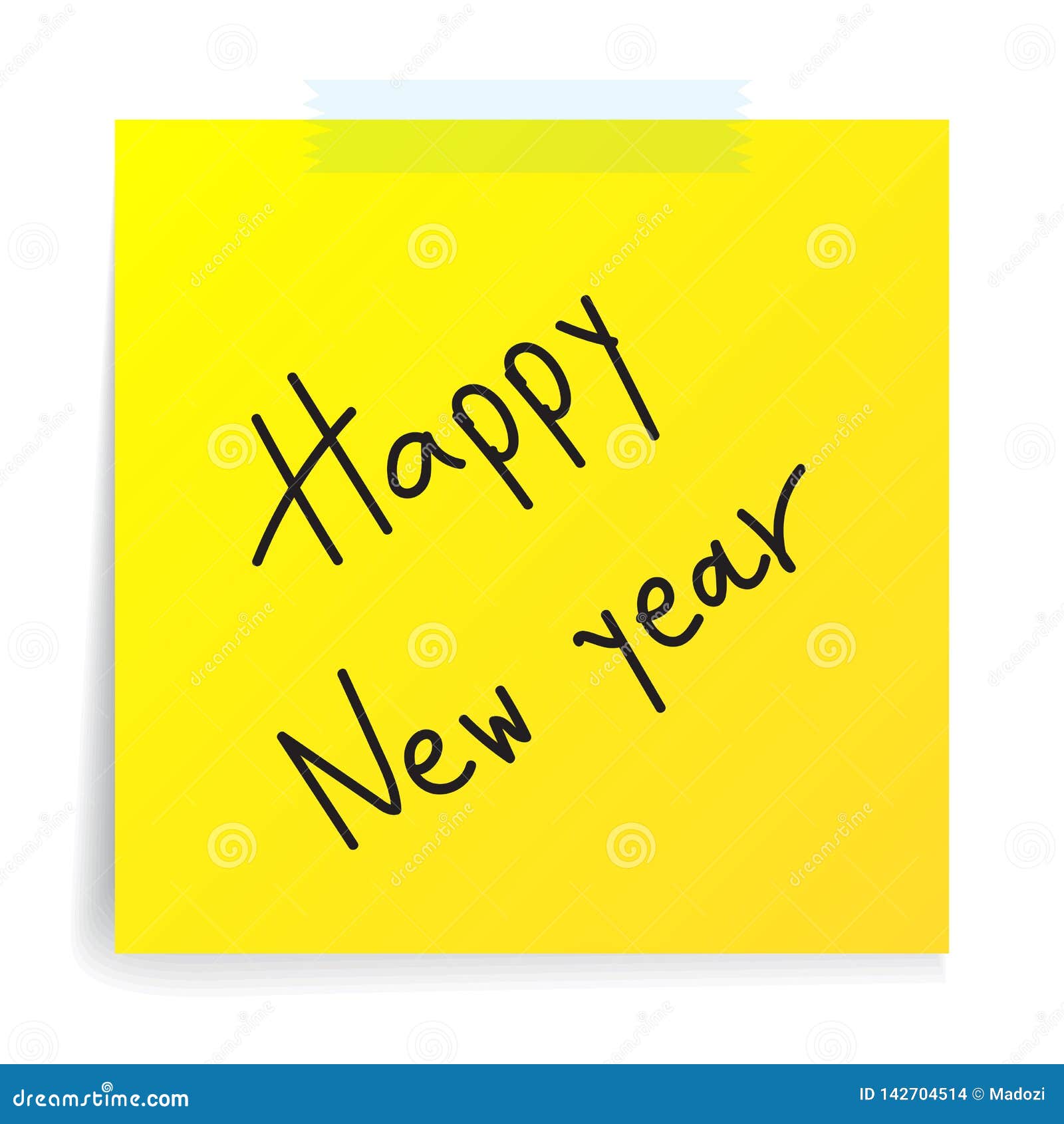 Happy New Year Text on Paper Note Stock Vector - Illustration of number ...