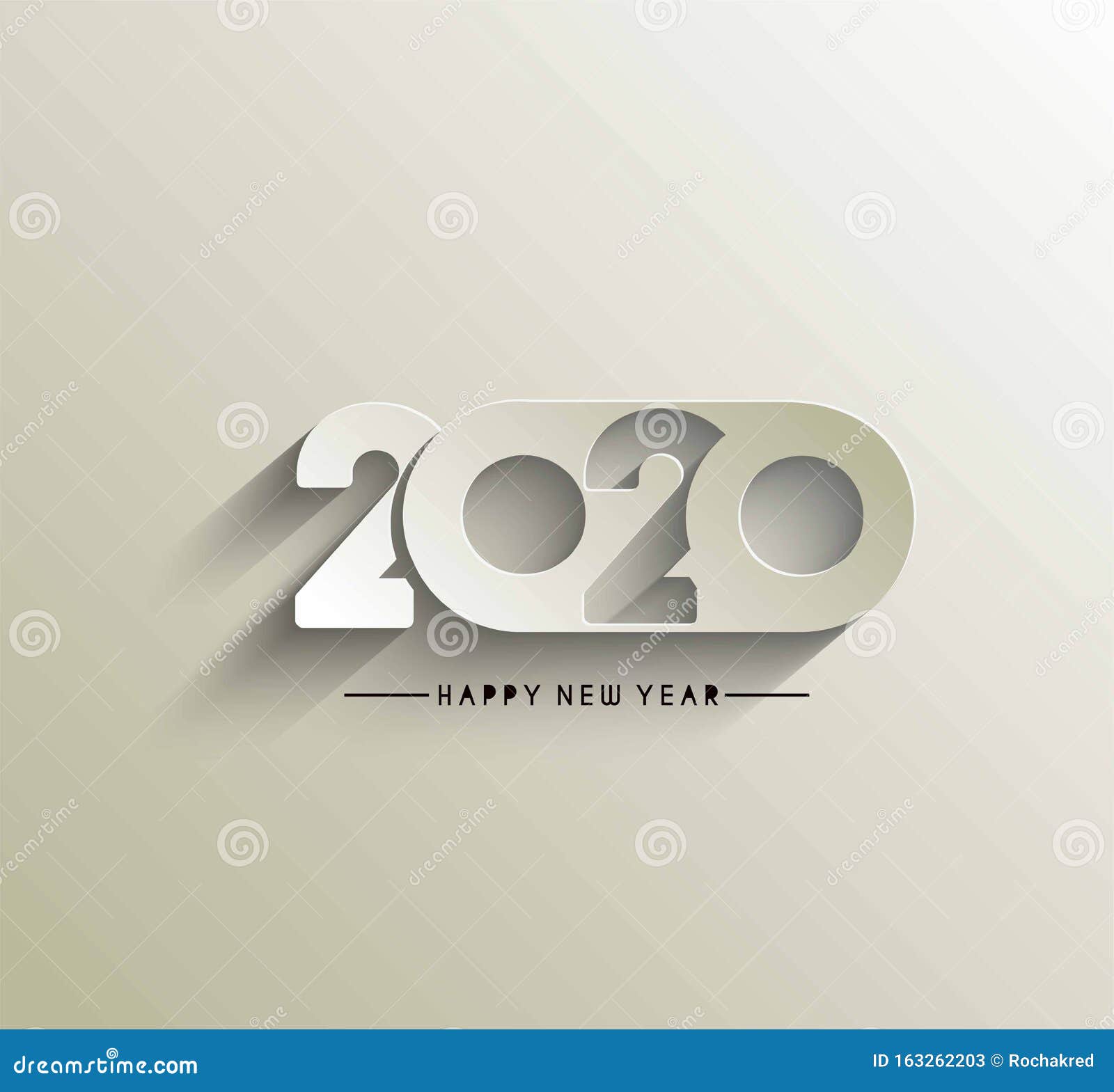 Happy New Year 2020 Text Typograph Stock Vector - Illustration of ...