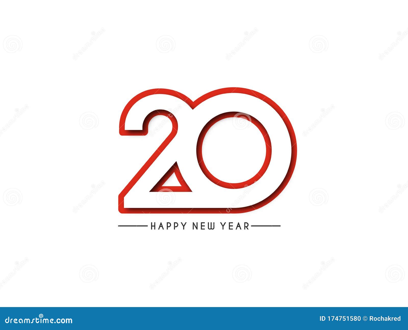 Happy New Year 2020 Text Typography Design Patter Stock Vector ...