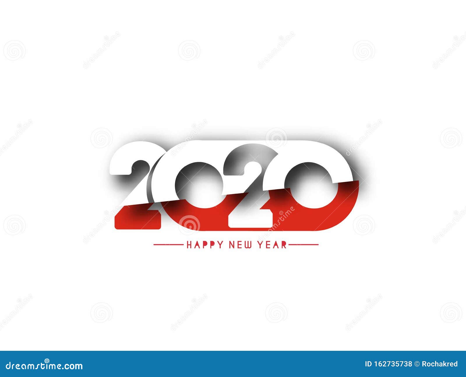 Happy New Year 2020 Text Typography Design Pattern Stock Vector ...