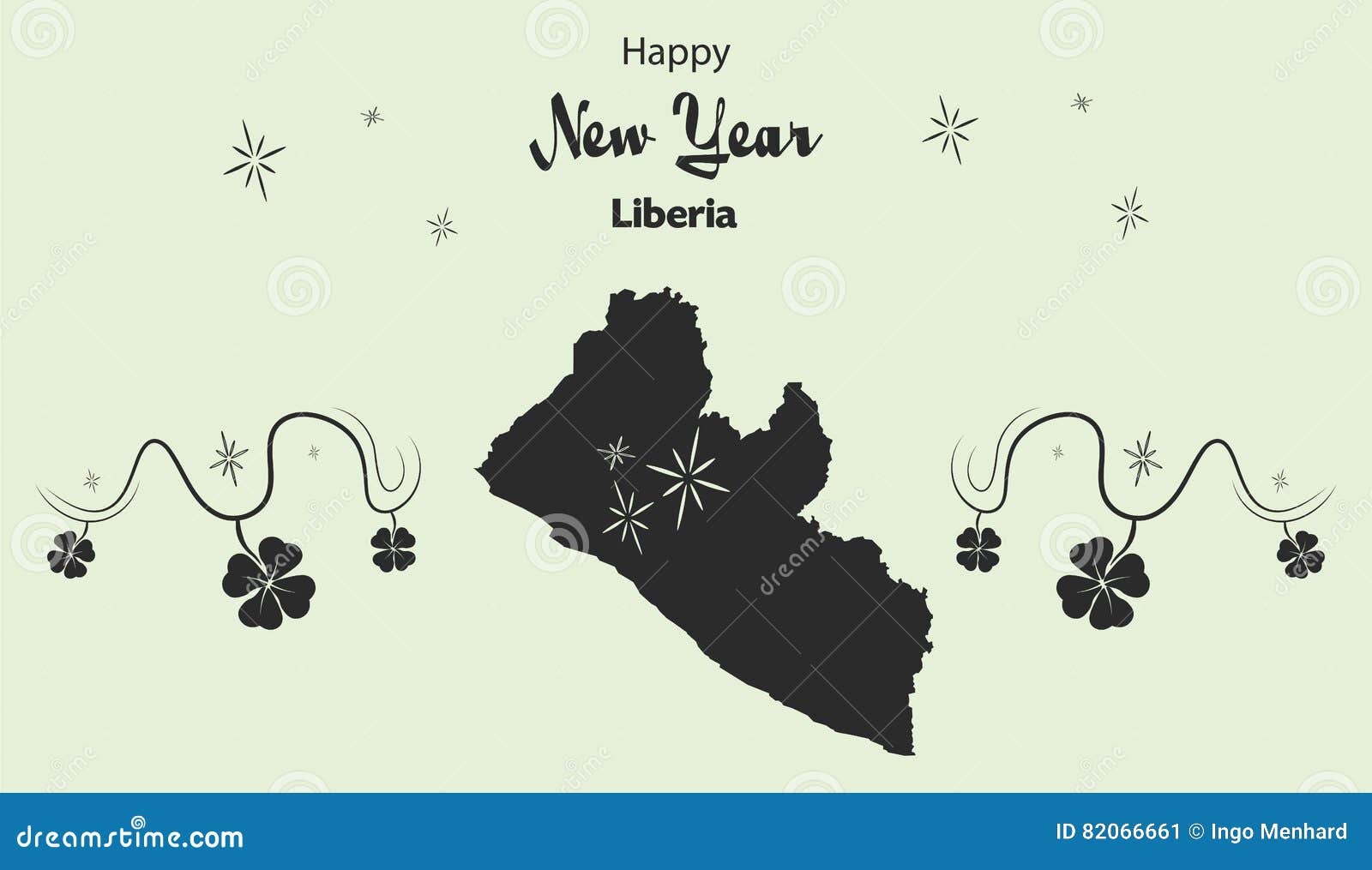 Happy New Year Theme with Map of Liberia Stock Illustration ...