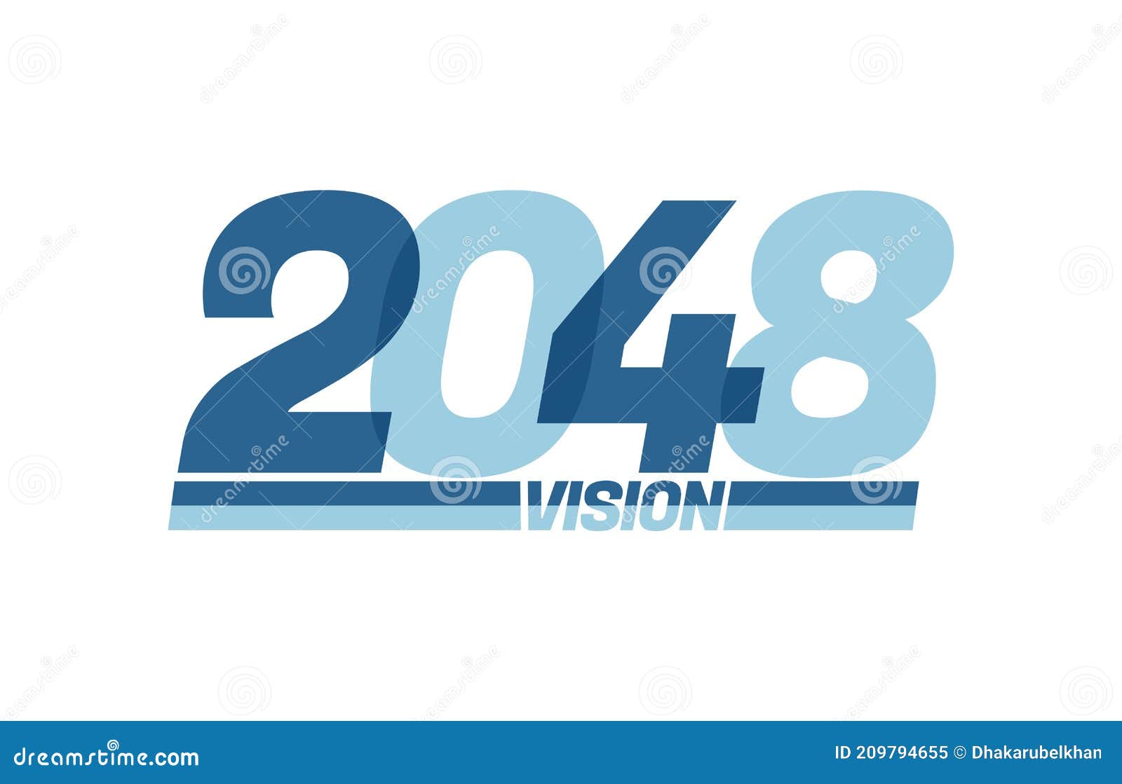 Happy New Year 2048. Typography Logo 2048 Vision, 2048 New Year Banner ...