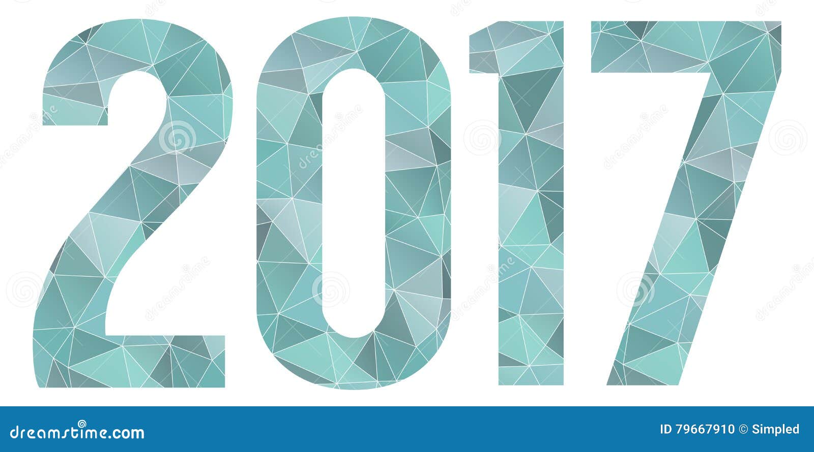 2017 Happy New Year Vector Blue Low Poly Symbol Isolated Stock Vector ...