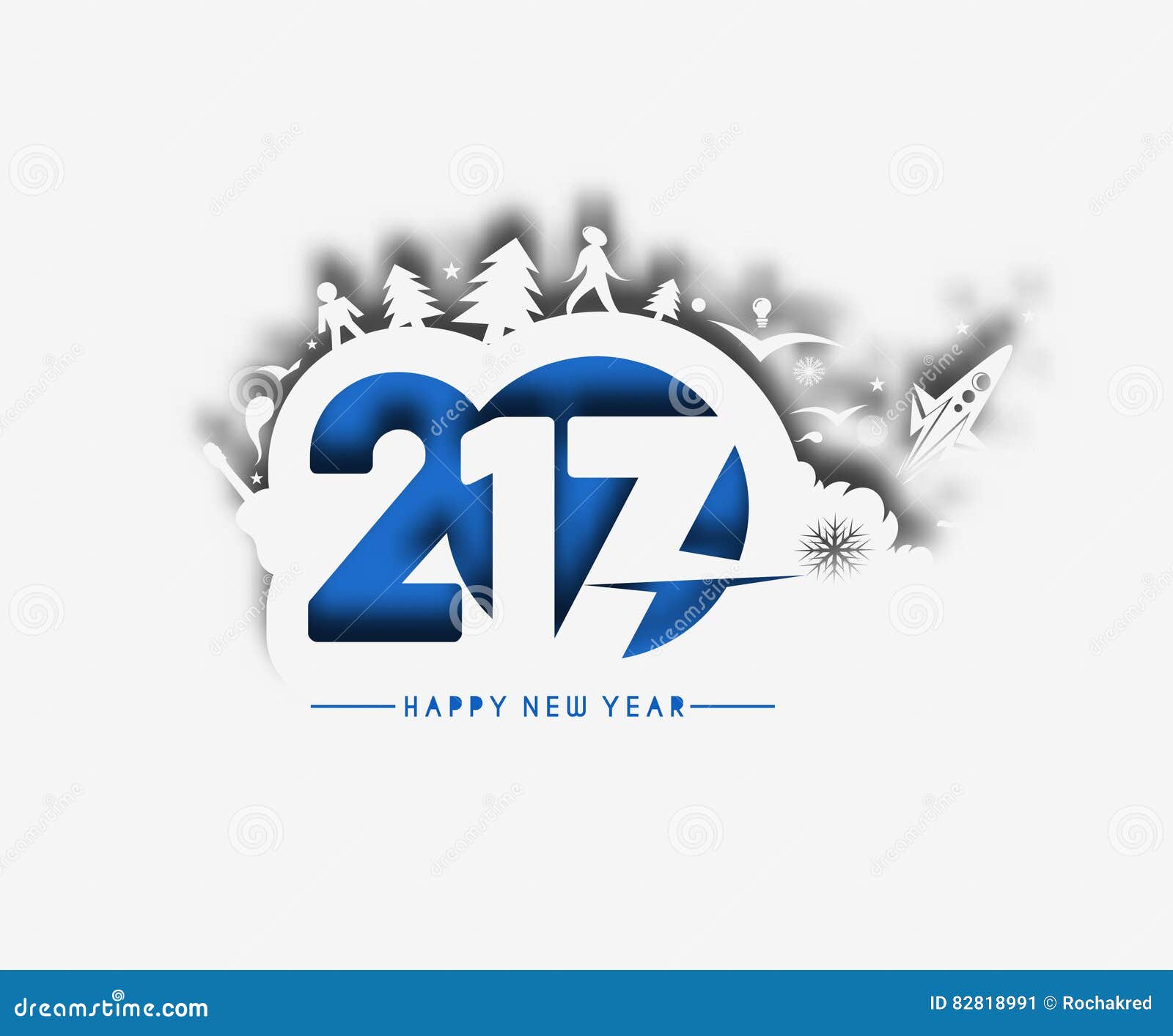 Happy New Year 2017, Vector Illustration Stock Vector - Illustration of ...