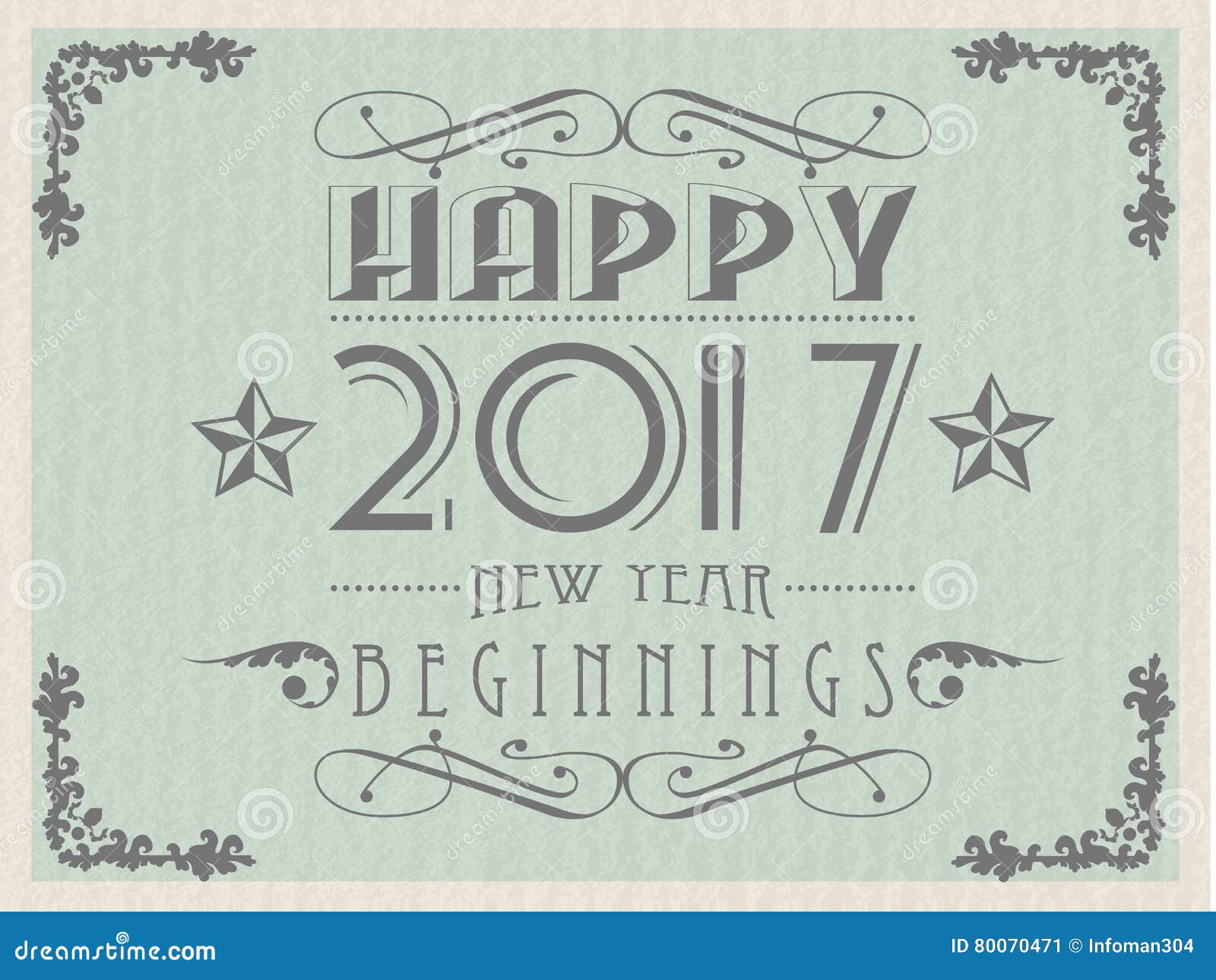 2017 Happy New Year Vintage Retro Poster Flyer Stock Vector ...
