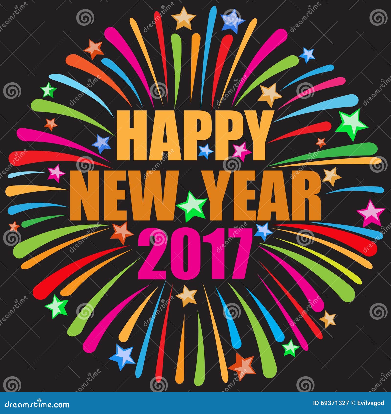 Happy new year 2017 white stock vector. Illustration of colorful - 69371327
