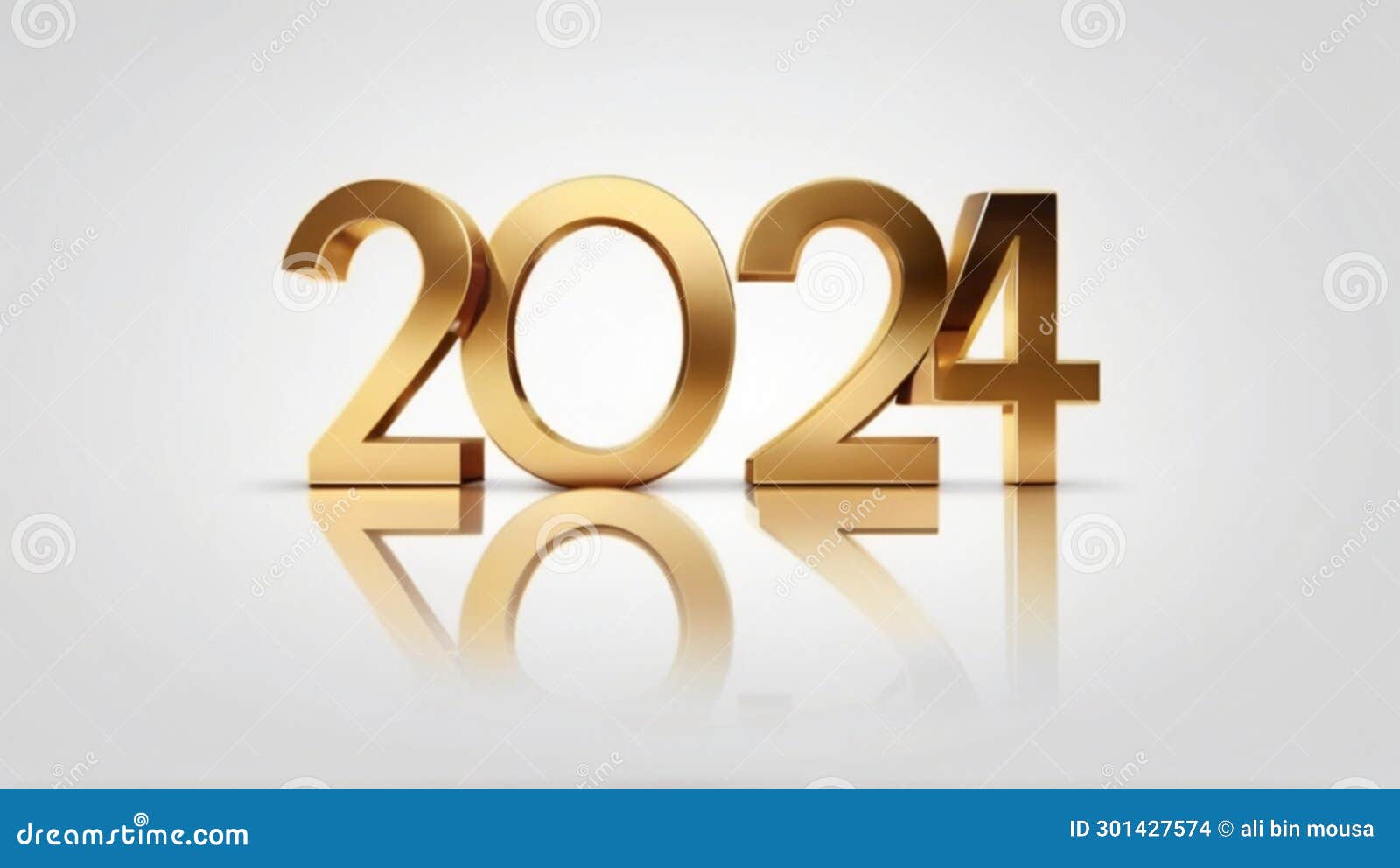 Happy New Year 2024 White Background Stock Photo - Image of happy ...