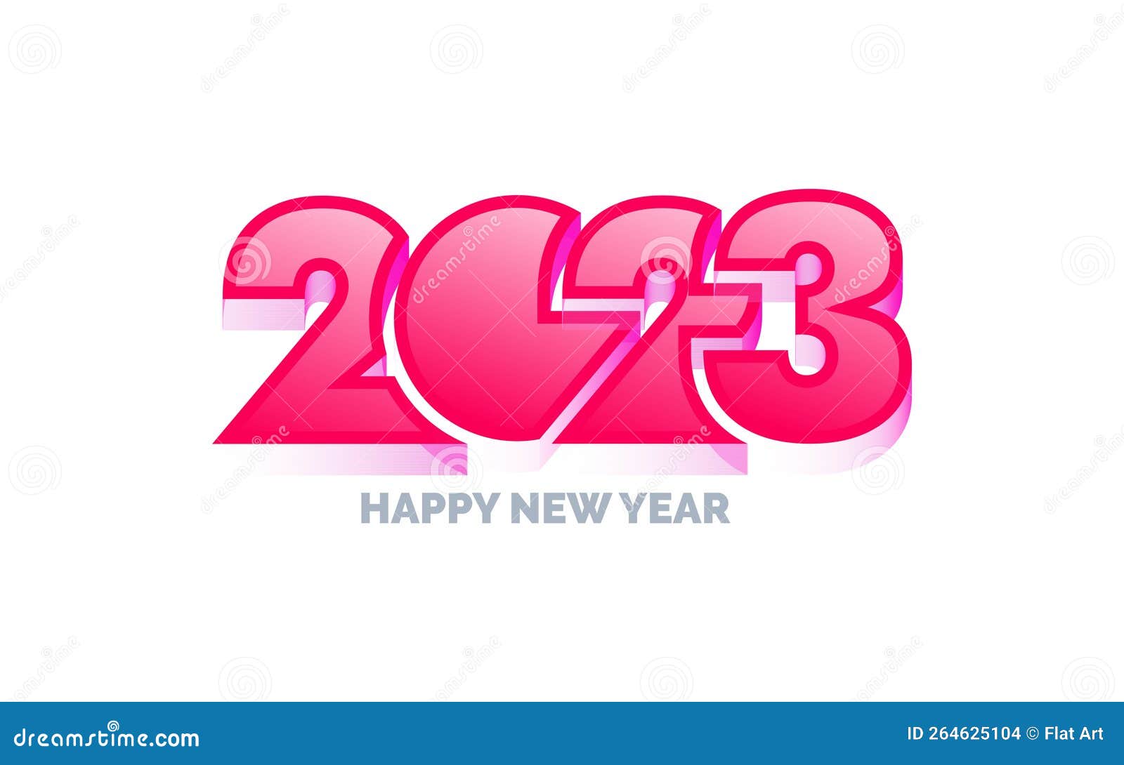 Happy New Year 2023 White Background Text Logo Design Stock Vector ...