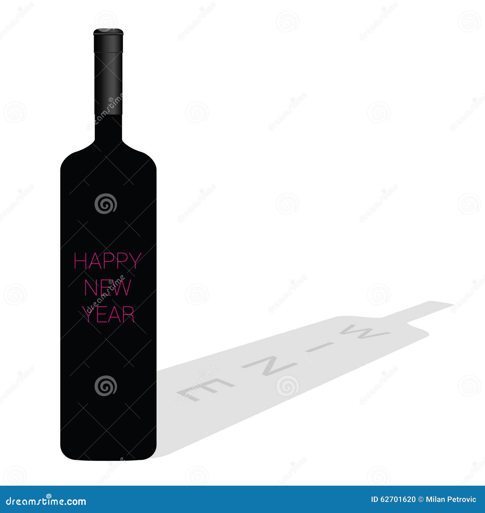 Happy New Year Wine Glass Vector Stock Vector Illustration Of Greeting Concept 62701620
