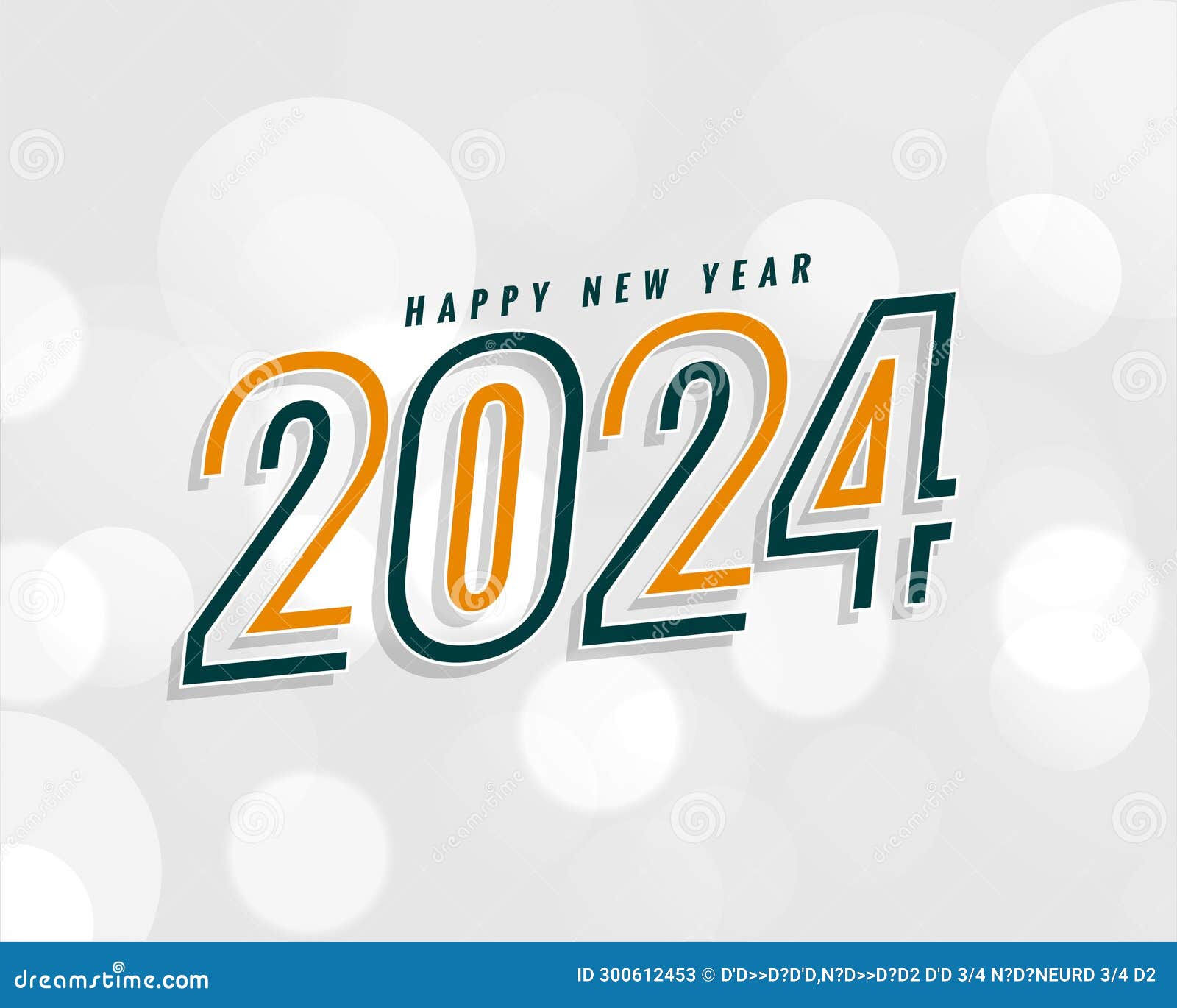 Happy New 2024 Year Wishes Background with Bokeh Effect Vector Stock Illustration - Illustration ...