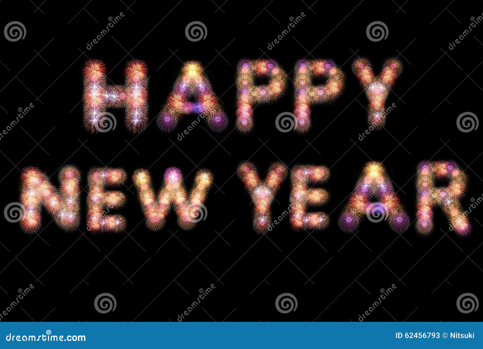 Happy New Year Write with Fireworks Stock Image - Image of christmas ...