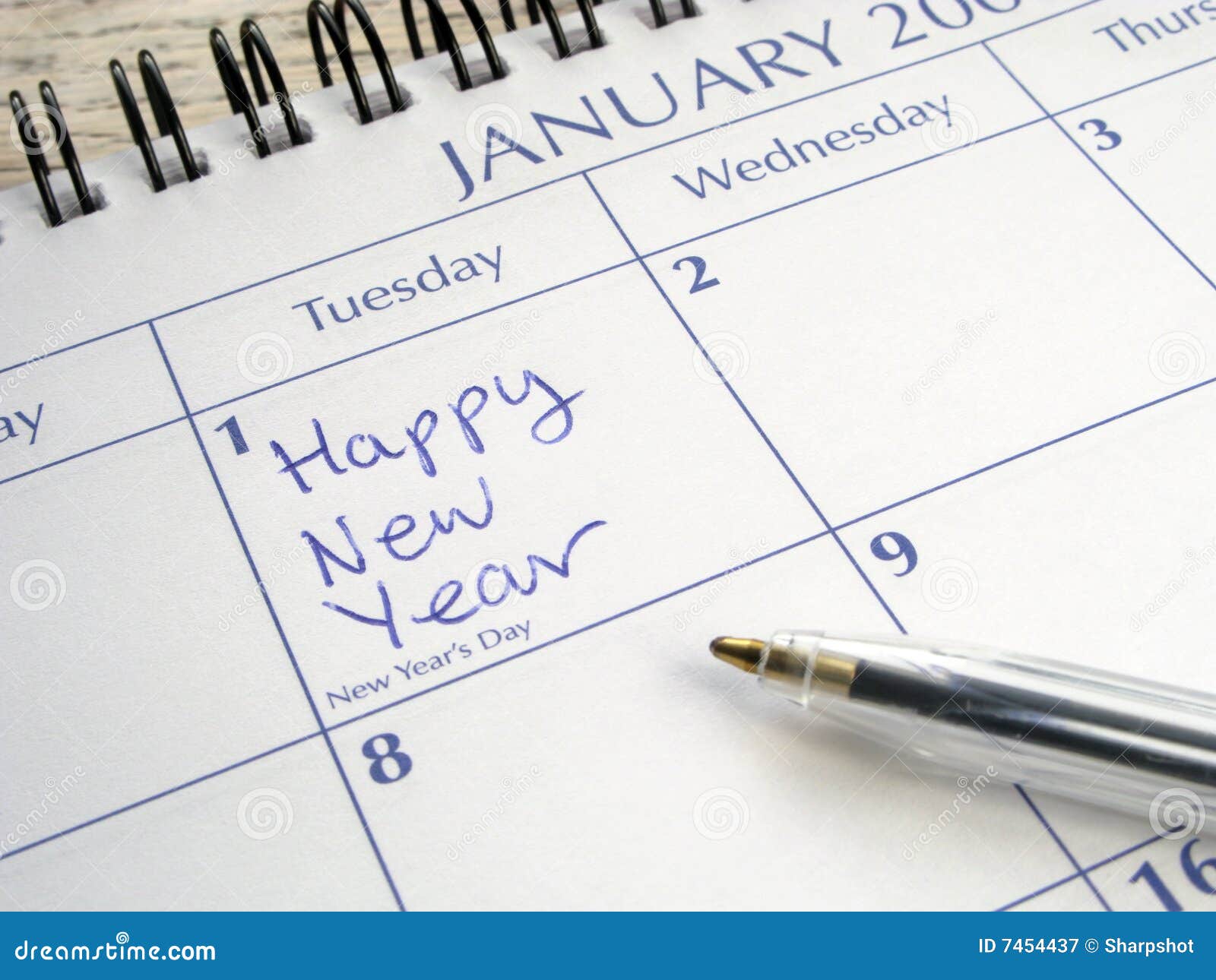Happy New Year Written on 1st January. Stock Image - Image of blue ...
