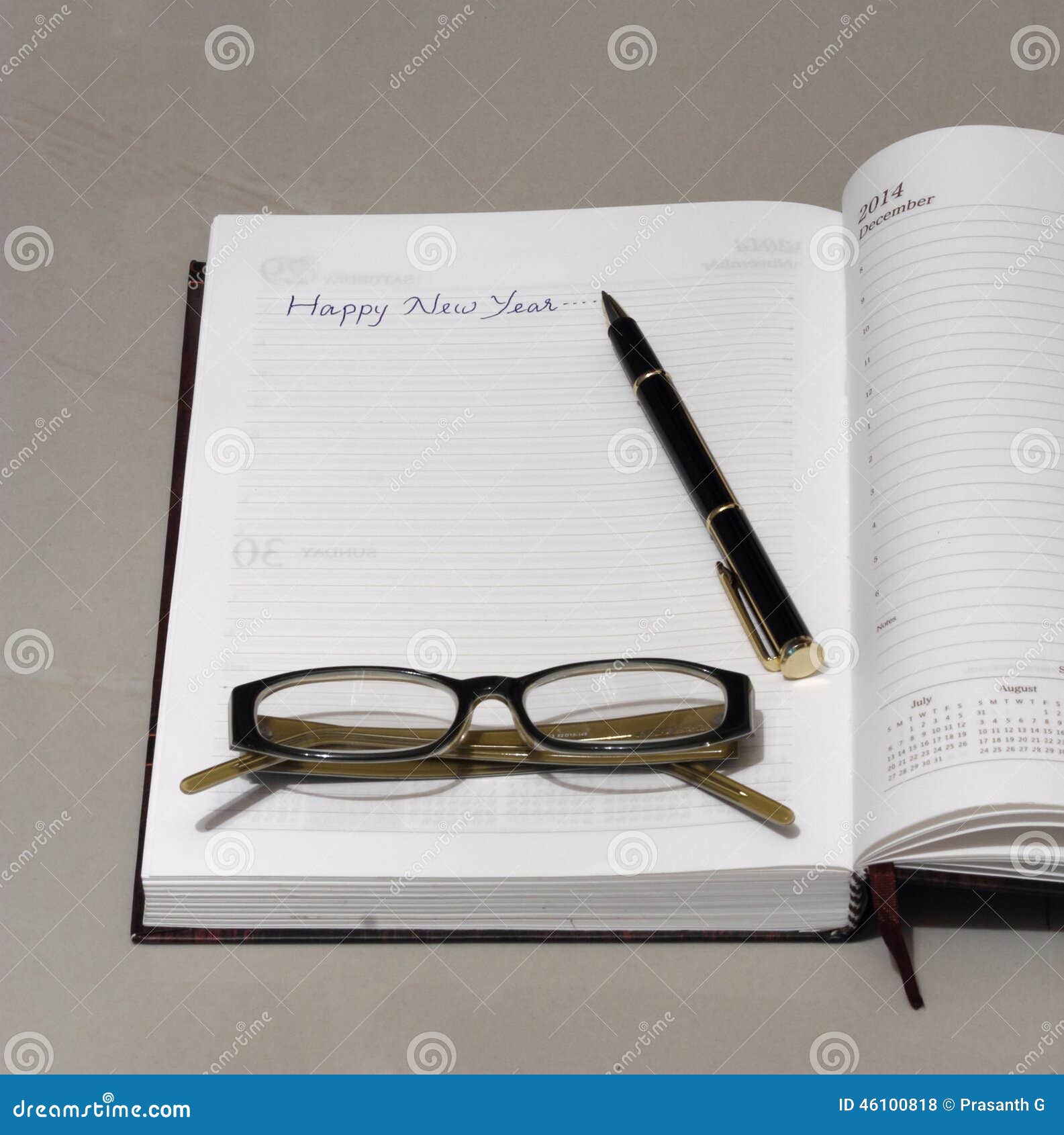 Happy New Year Written on a Diary Page Stock Photo - Image of ...